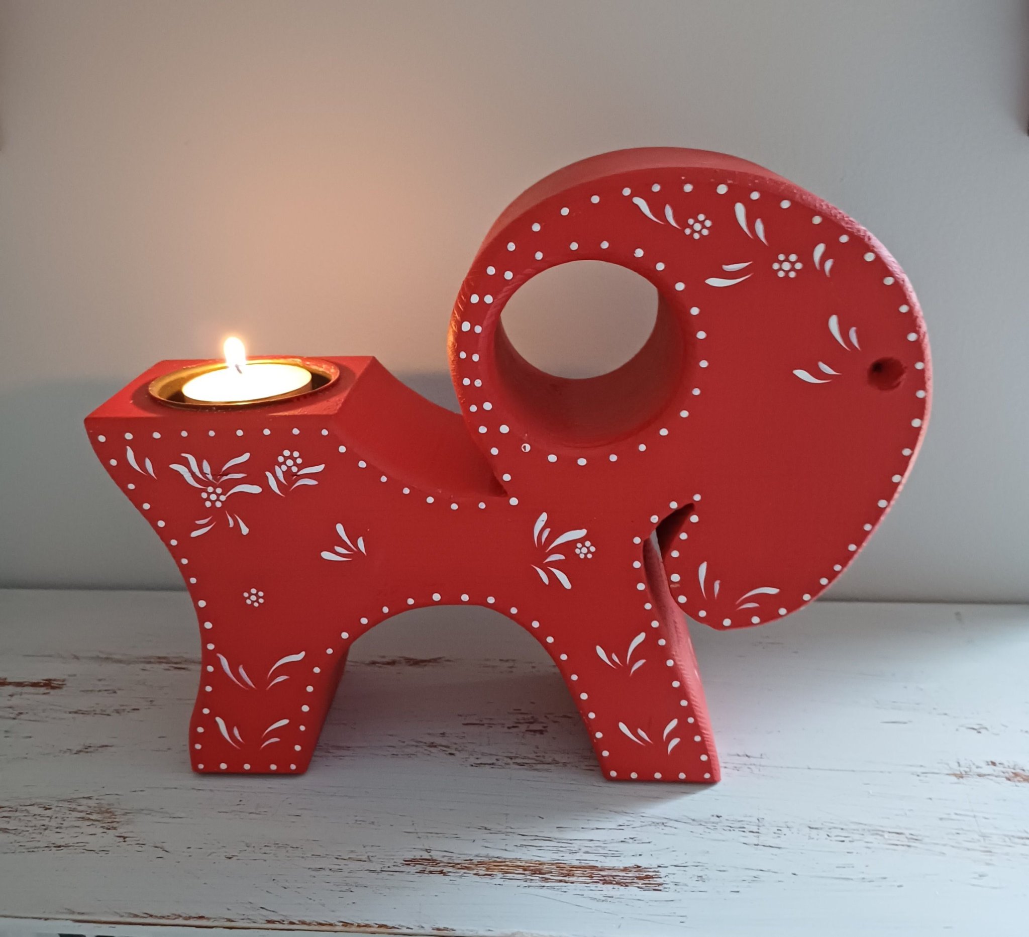 Julbockar i trä 2 st med ljushållare / ljusstak.. | Köp på Tradera ...