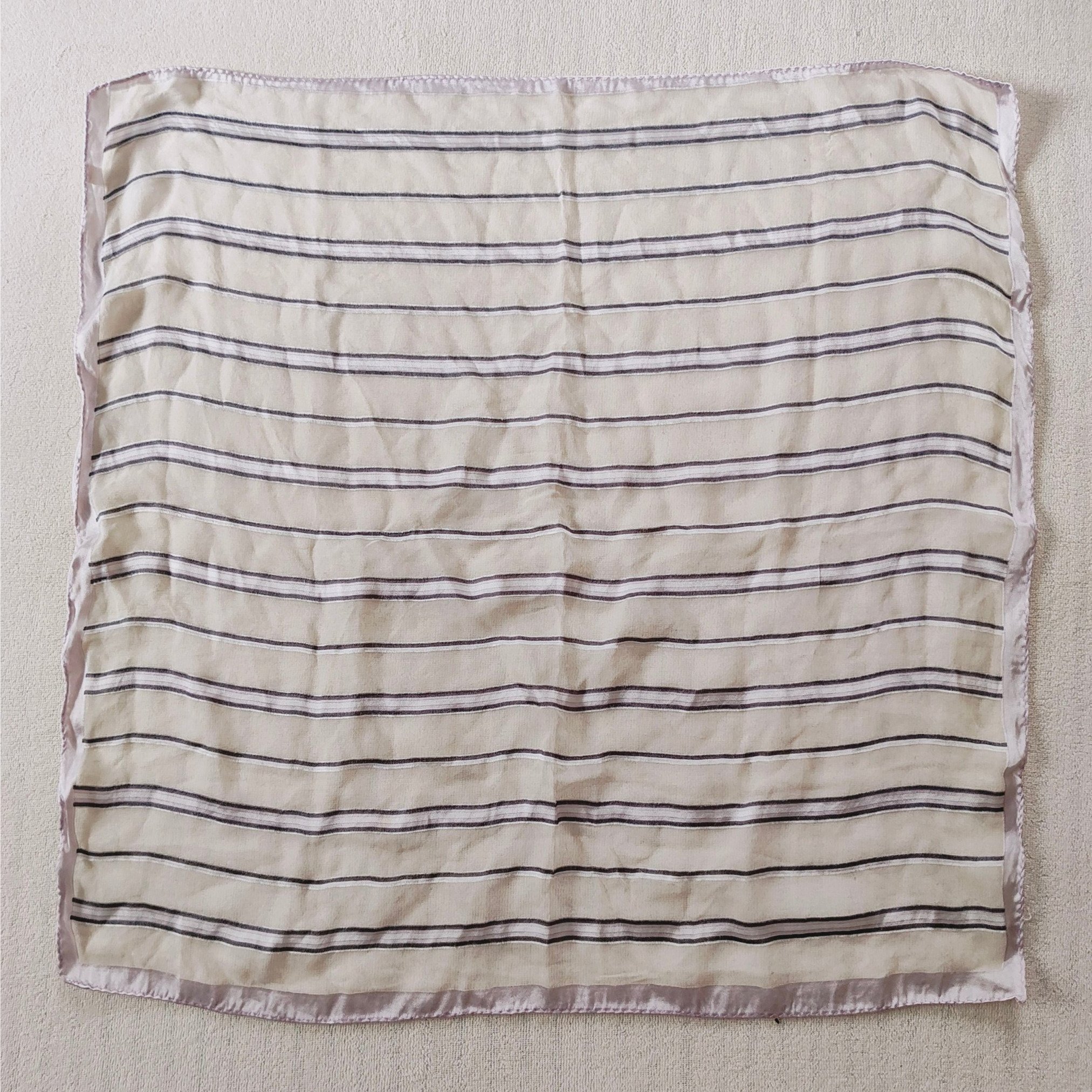 SIDEN SJAL SCARF LJUS ROSA LILA SILVER RANDIG | Köp på Tradera (696559754)