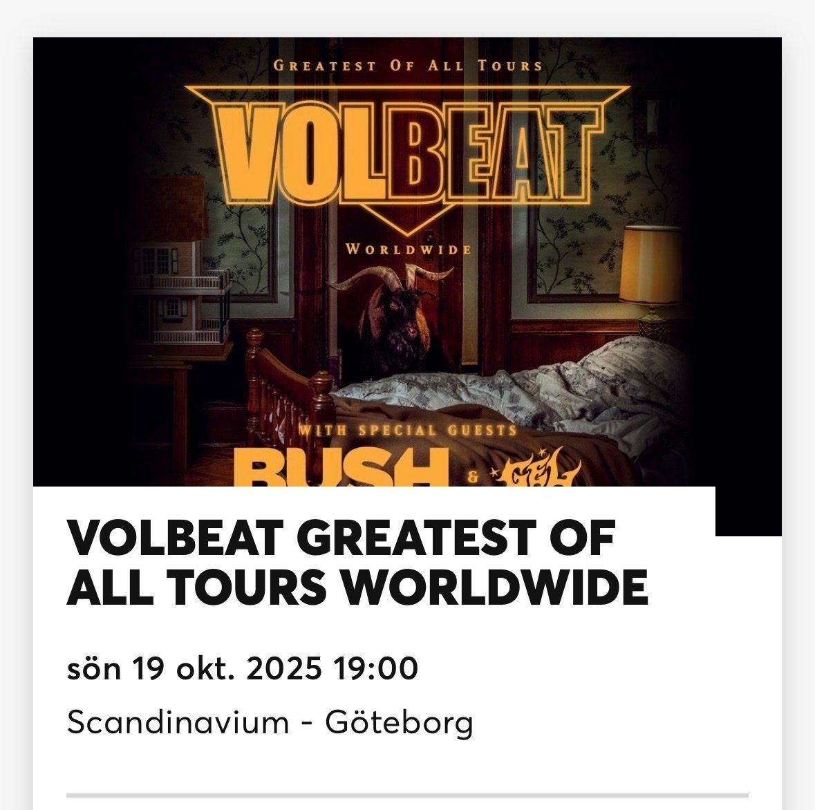 VOLBEAT GREATEST OF ALL TOURS WORLDWIDE | Köp på Tradera (696973210)
