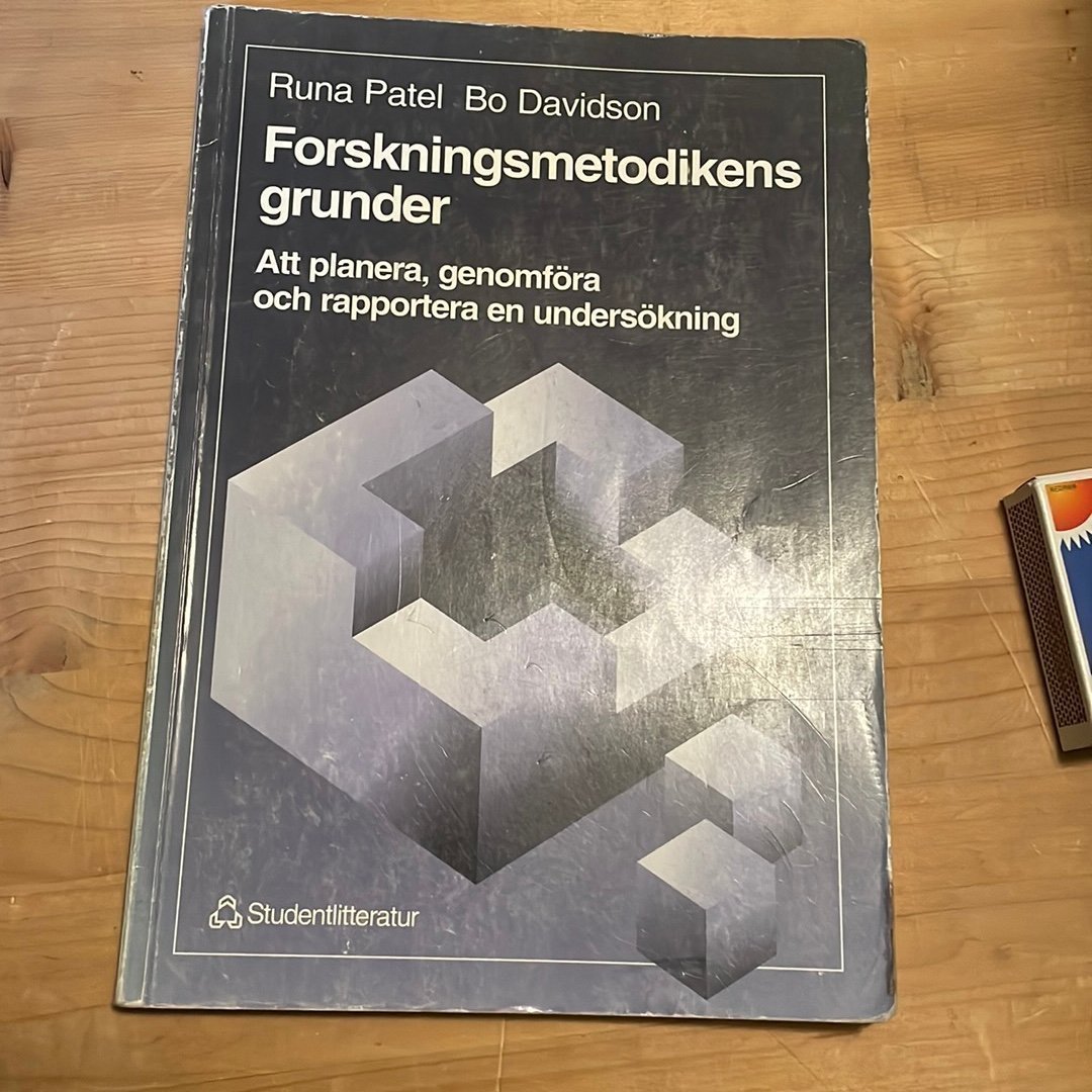 Forskningsmetodikens grunder av Runa Patel och .. | Köp på Tradera ...