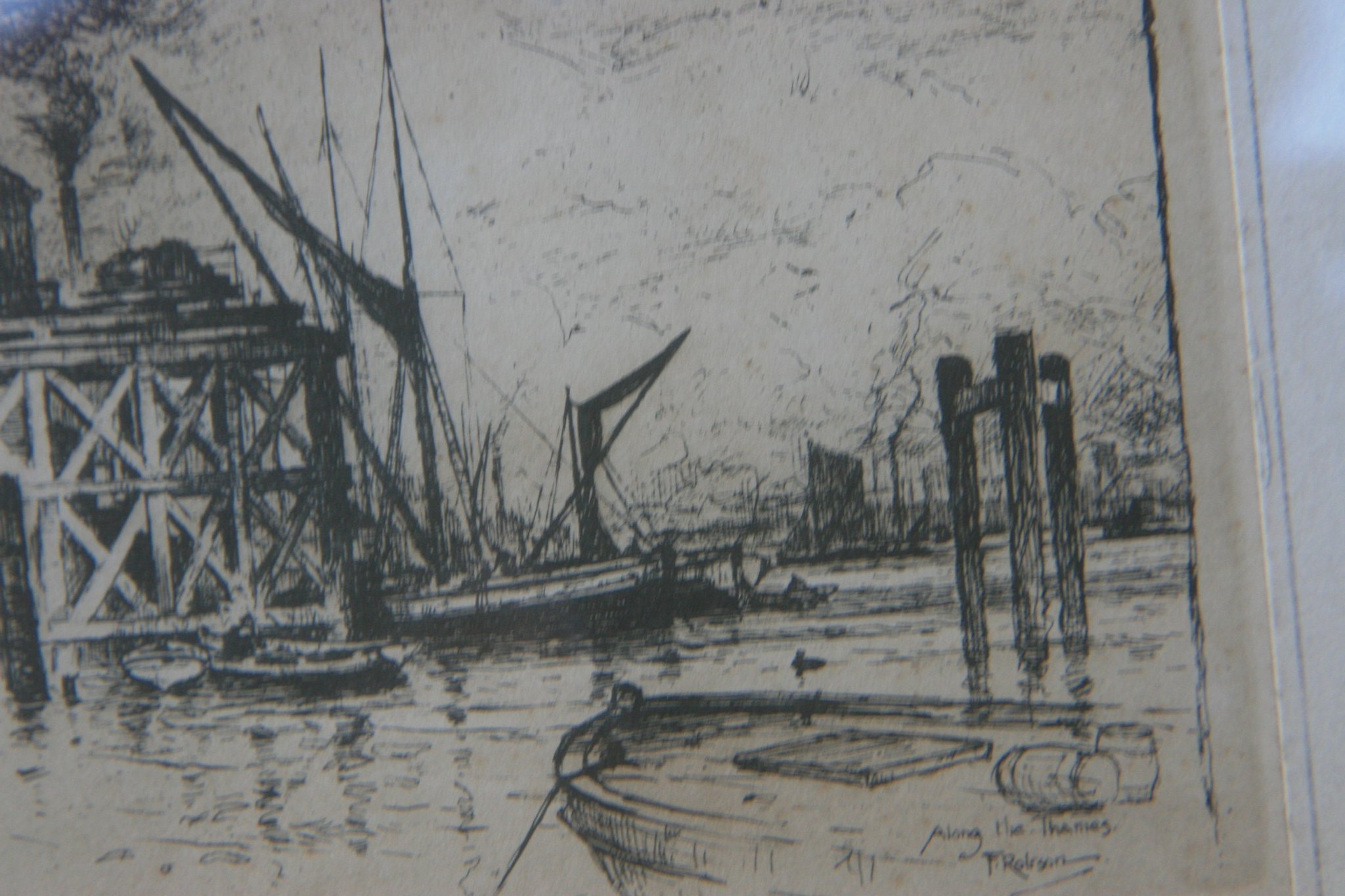 Grafik - "Along the Thames" signerad Feathersto.. | Köp på Tradera ...