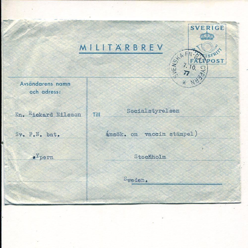 Se produkter som liknar Svenska FN-Bat Cypern 7.10.19.. på Tradera ...