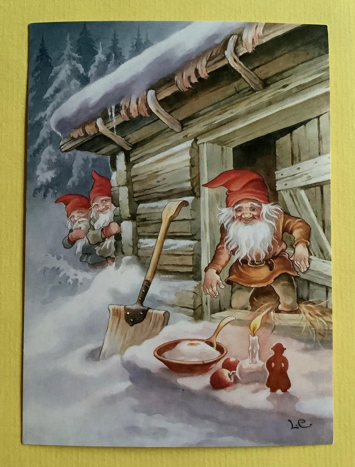 Julkort Tomtar gröt pepparkaka LC Lars Carlsson | Köp på Tradera ...
