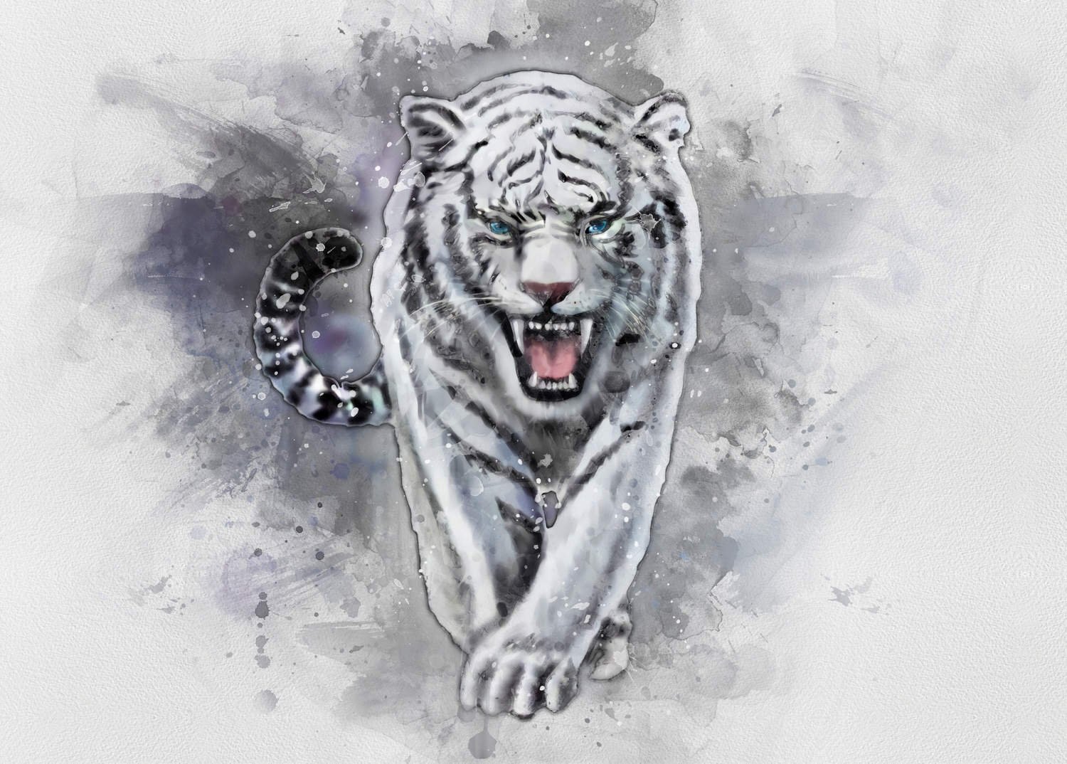 A3 Print - White Tiger - Vit t.. | Köp från lazyposters på Tradera ...
