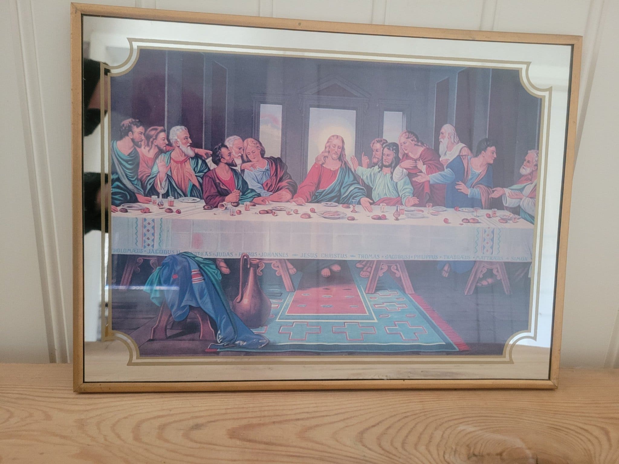 Retro spegel / tavla med bild | Köp på Tradera (634603525)