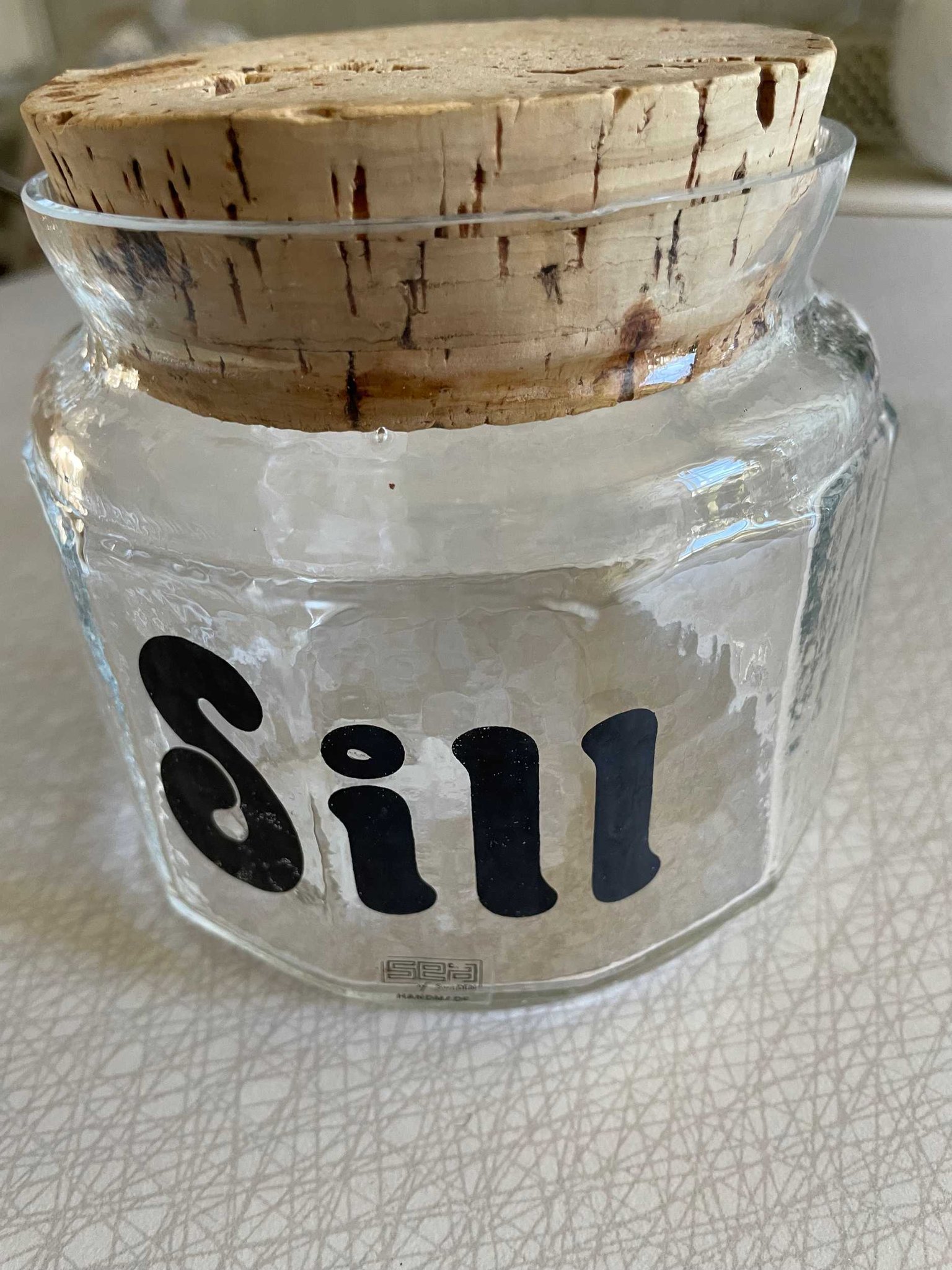Sill burk Design Sea Glasbruk med Kork lock | Köp på Tradera (733792122)