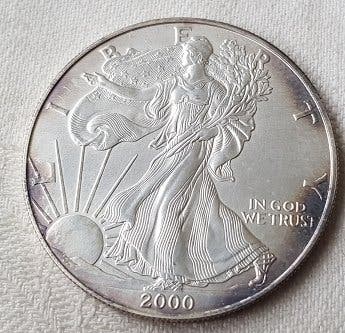 Dollar "Silver eagle" 2000 USA. Prooflike. Ut 1.. | Köp på Tradera ...