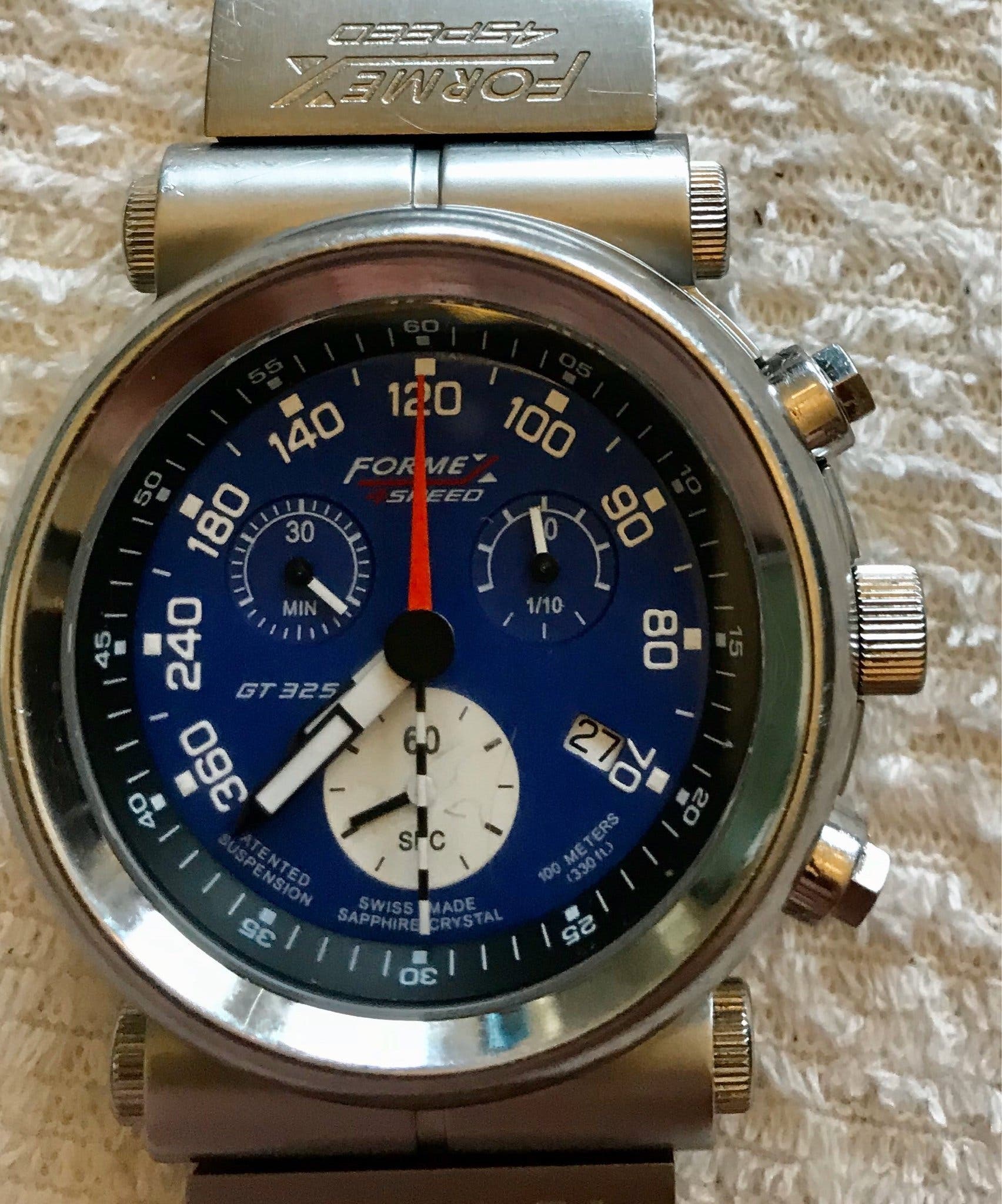 FORMEX 4 SPEED GT 325 TITANIUM EDITION BLUE FACE SWISS V8 QUARTZ ...
