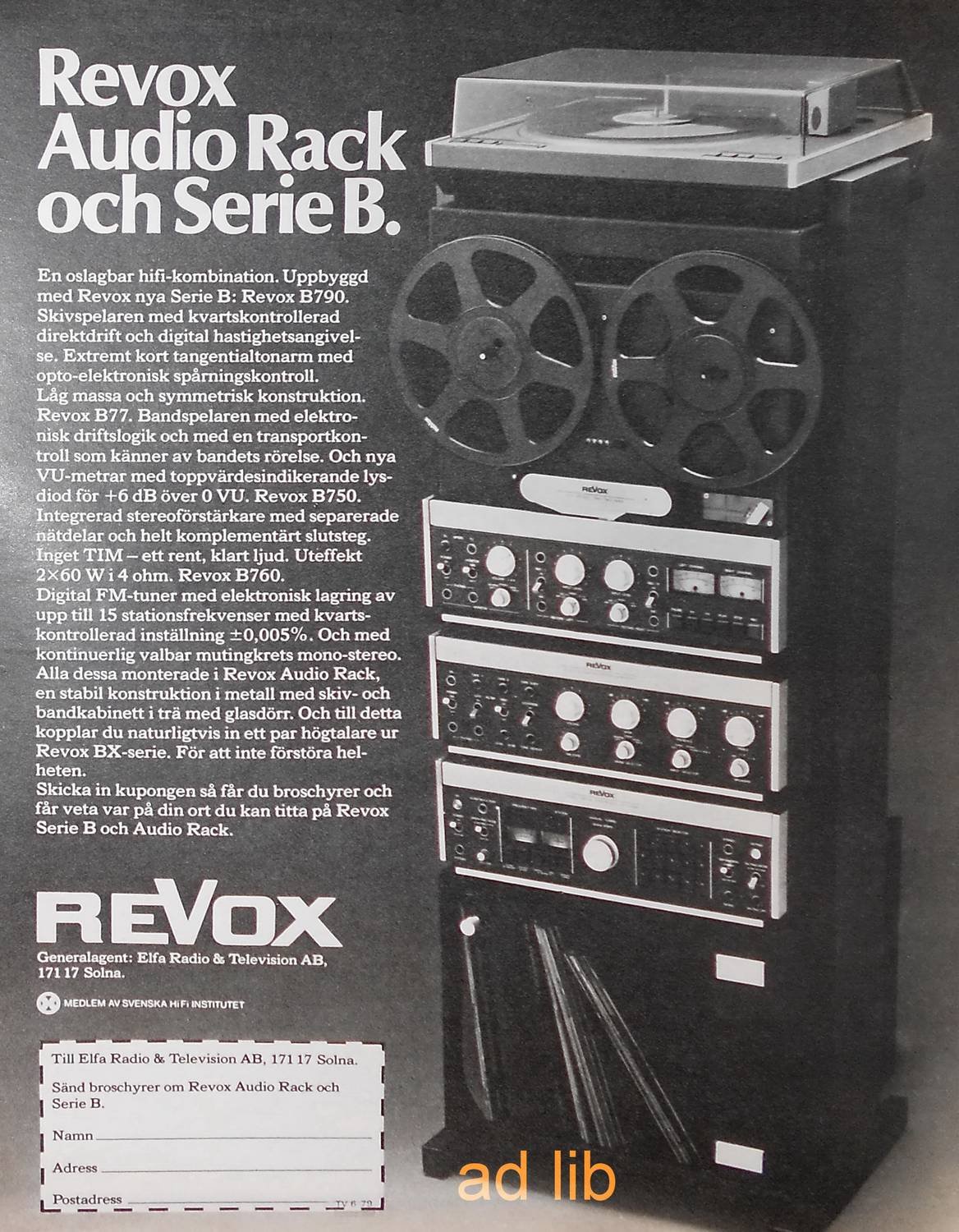 REVOX AUDIO RACK OCH SERIE B - ELFA RADIO & TV,.. | Köp på Tradera ...