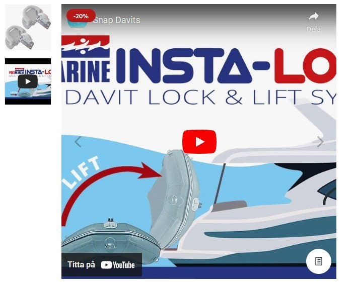 Dävert för gummijolle Polymarine Insta-Lock Sna.. | Köp på Tradera ...