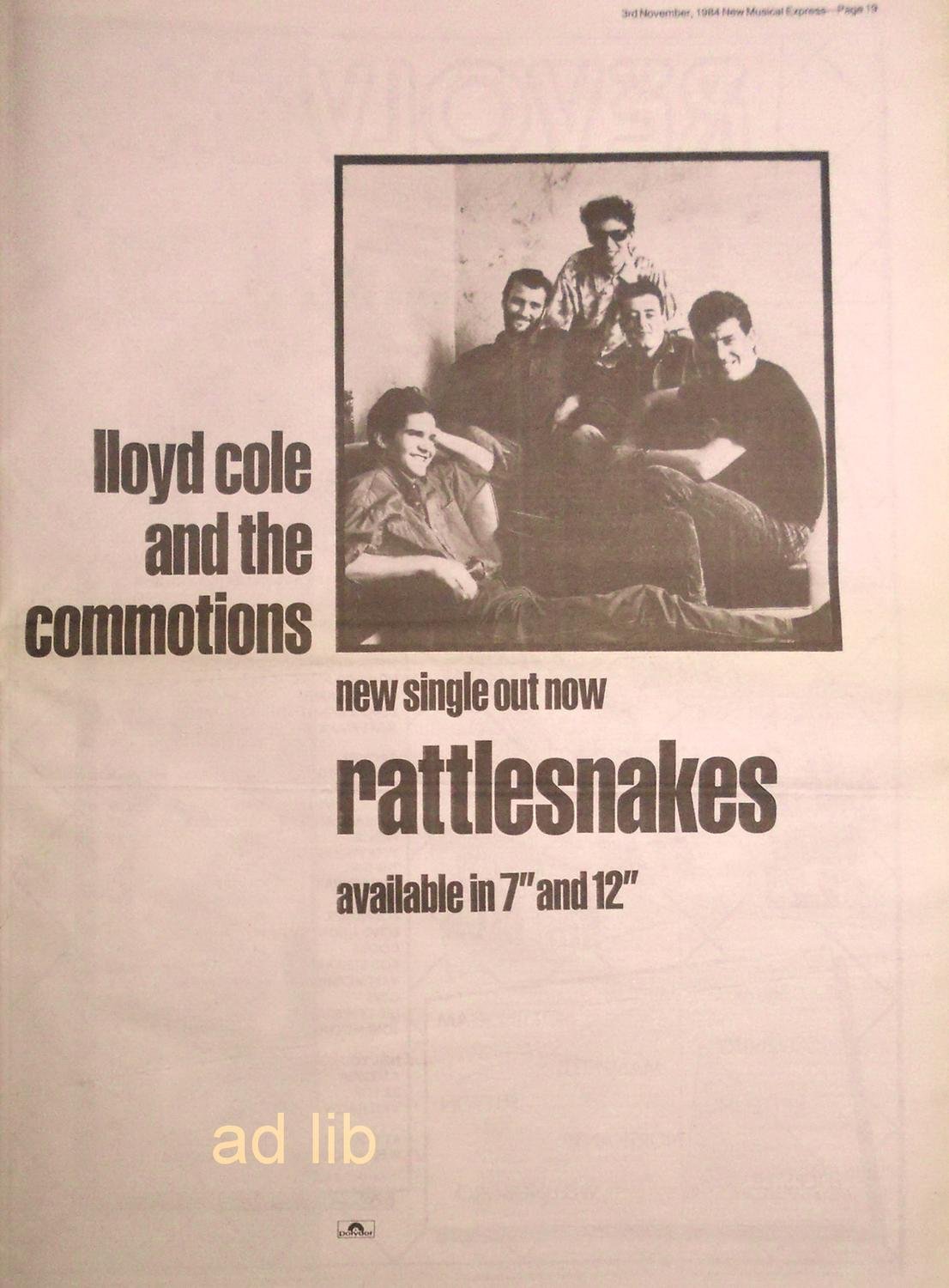 LLOYD COLE AND THE COMMOTIONS - RATTLESNAKES ST.. | Köp på Tradera ...