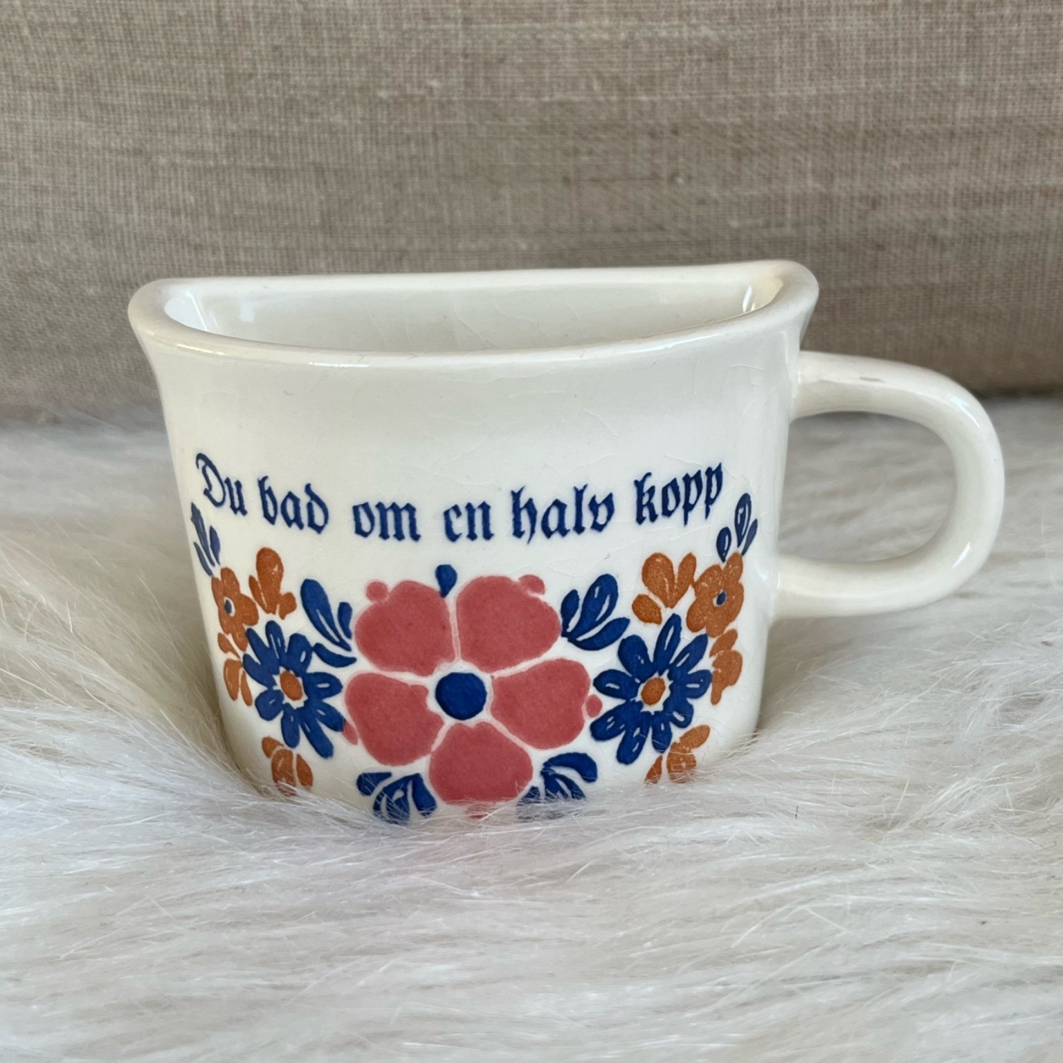 Retro Schramberg halv kopp i porslin med text o.. | Köp på Tradera ...