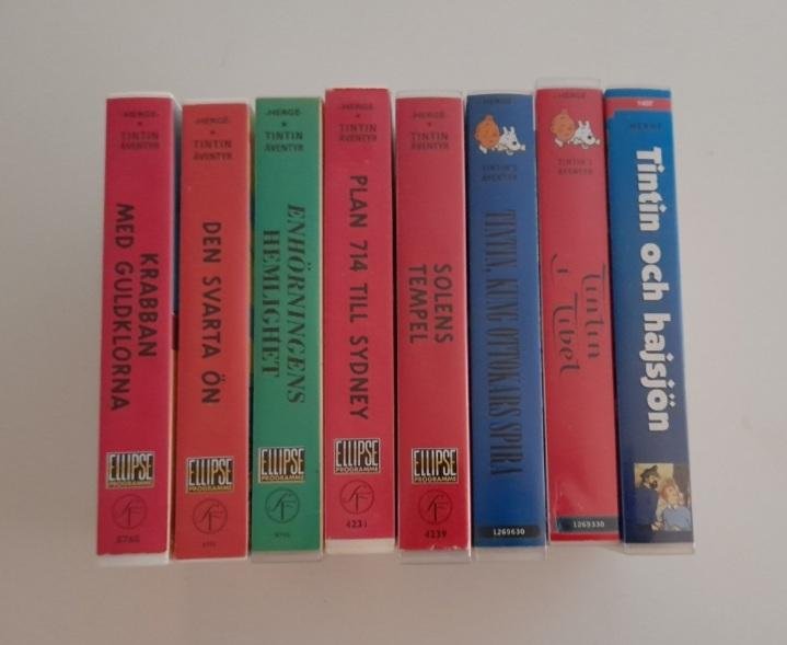 8 st TINTIN VHS filmer / VHS / SE / SF / Ellips.. | Köp på Tradera ...