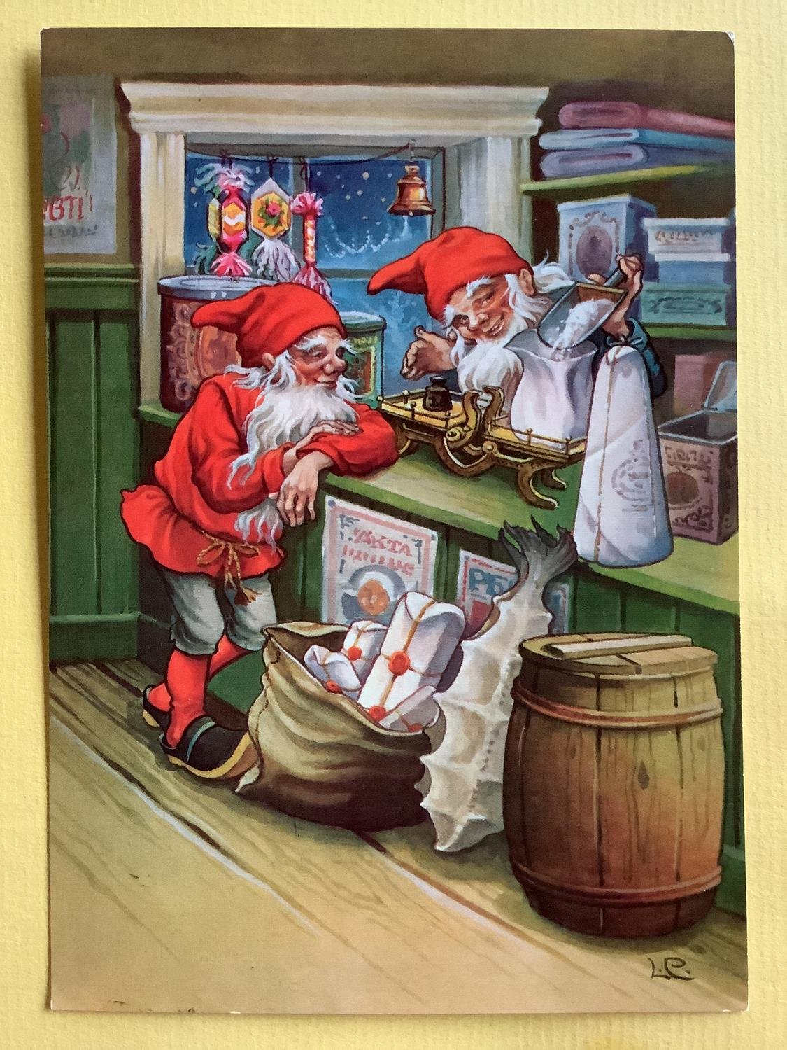 Julkort Tomtar lanthandel LC Lars Carlsson | Köp på Tradera (612293294)