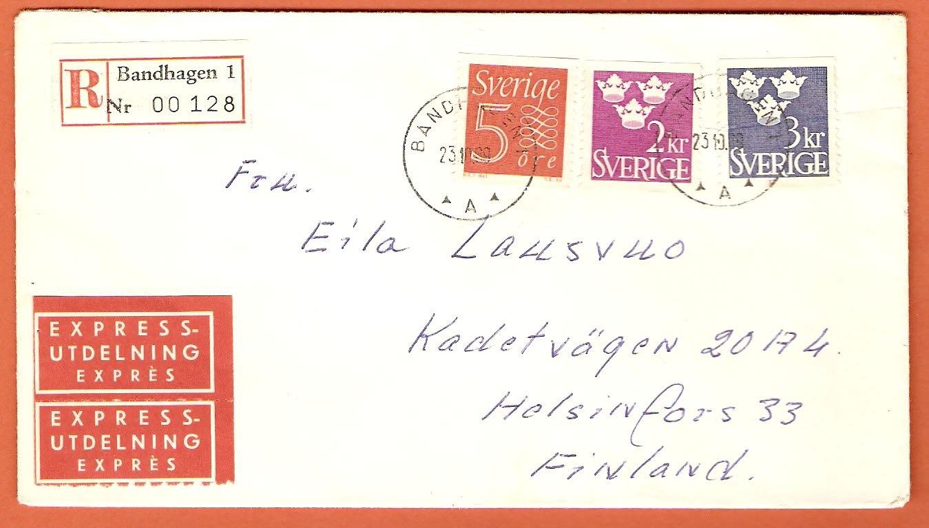 Rek express brev t Finland 1969 tre.. | Köp från bkfrim på Tradera ...