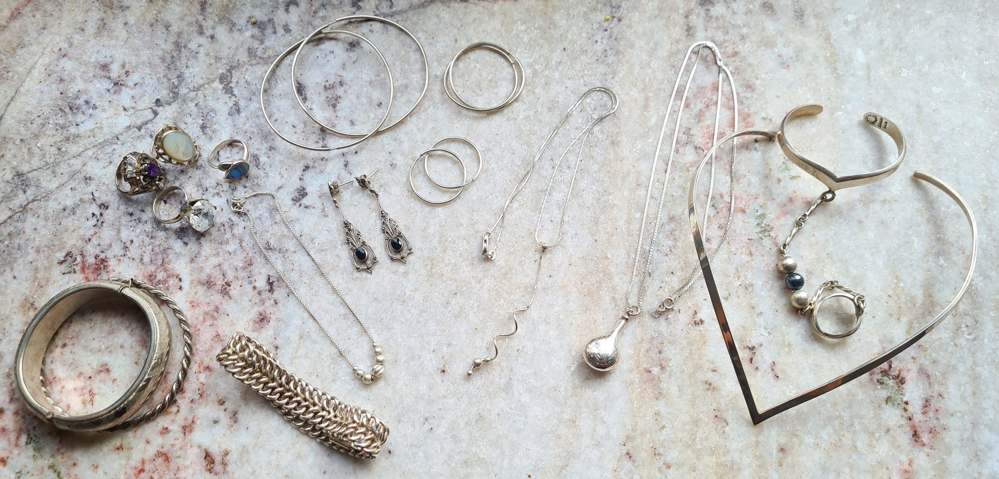 Div silversmycken (äkta!), 198 gram | Köp på Tradera (702755953)