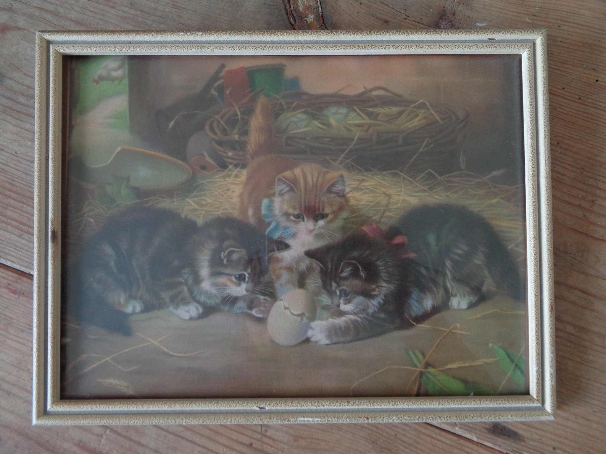 Se produkter som liknar Fin Äldre tavla med katter oc.. på Tradera ...