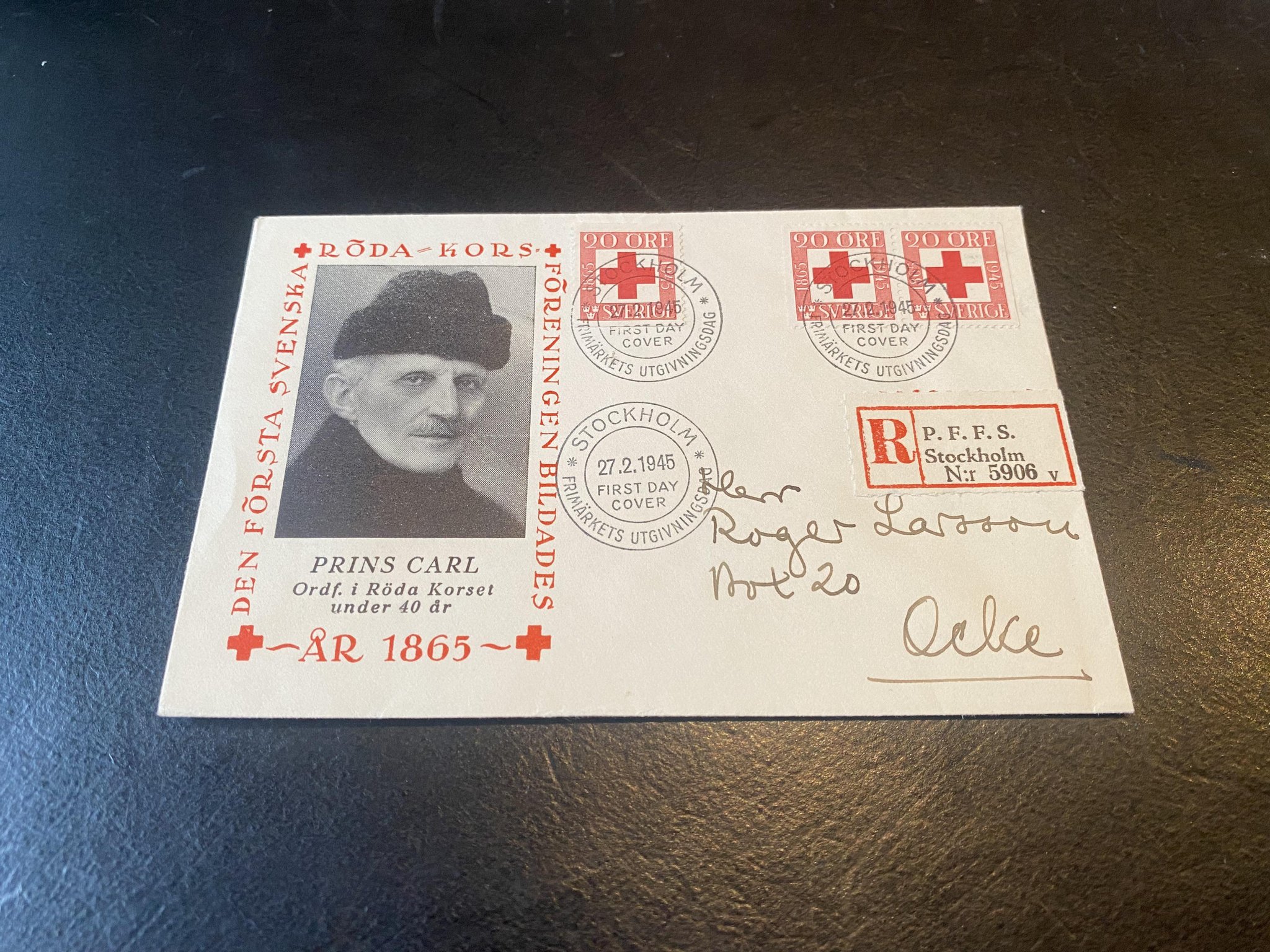 FDC Sverige vinjett 1945 27/2 Röda korset 80 år.. | Köp på Tradera ...