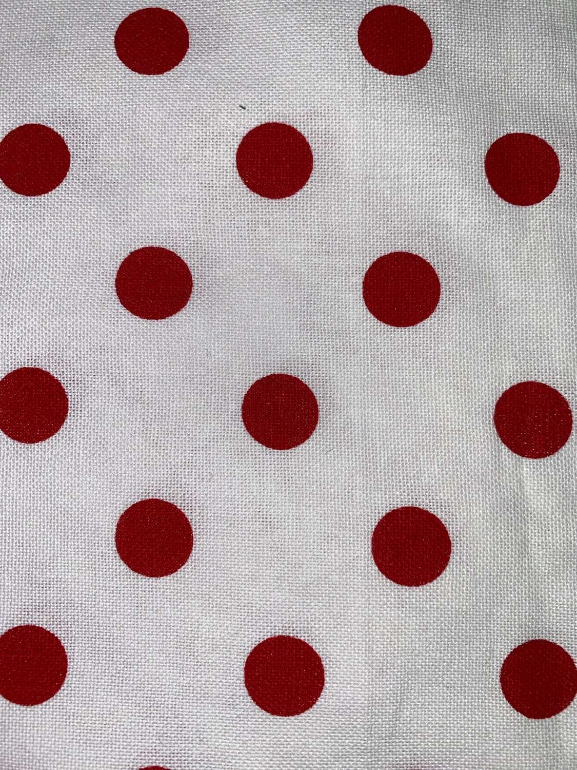 tyg stuvbir röd prickig | Köp på Tradera (623874758)