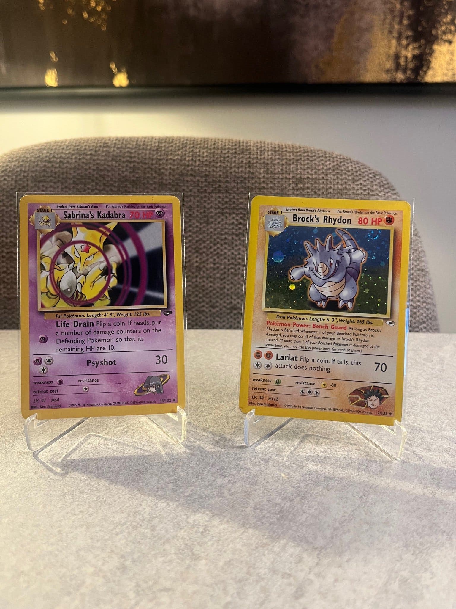 Pokémonkort - Sabrina's Kadabra & Brock's Rhydon | Köp på Tradera ...