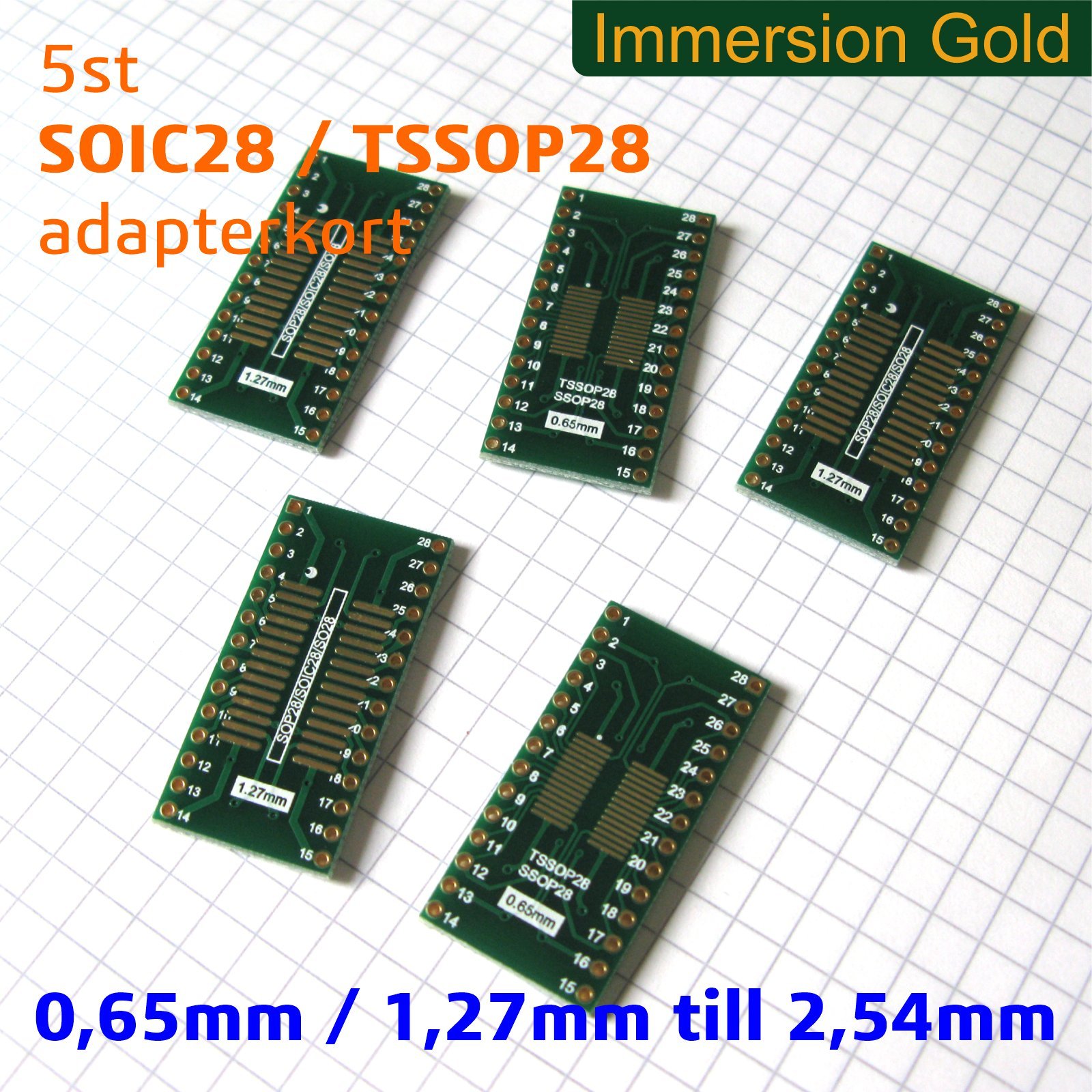 5st SOP SOIC SO TSSOP SSOP 28 breakout PCB adap.. | Köp på Tradera ...