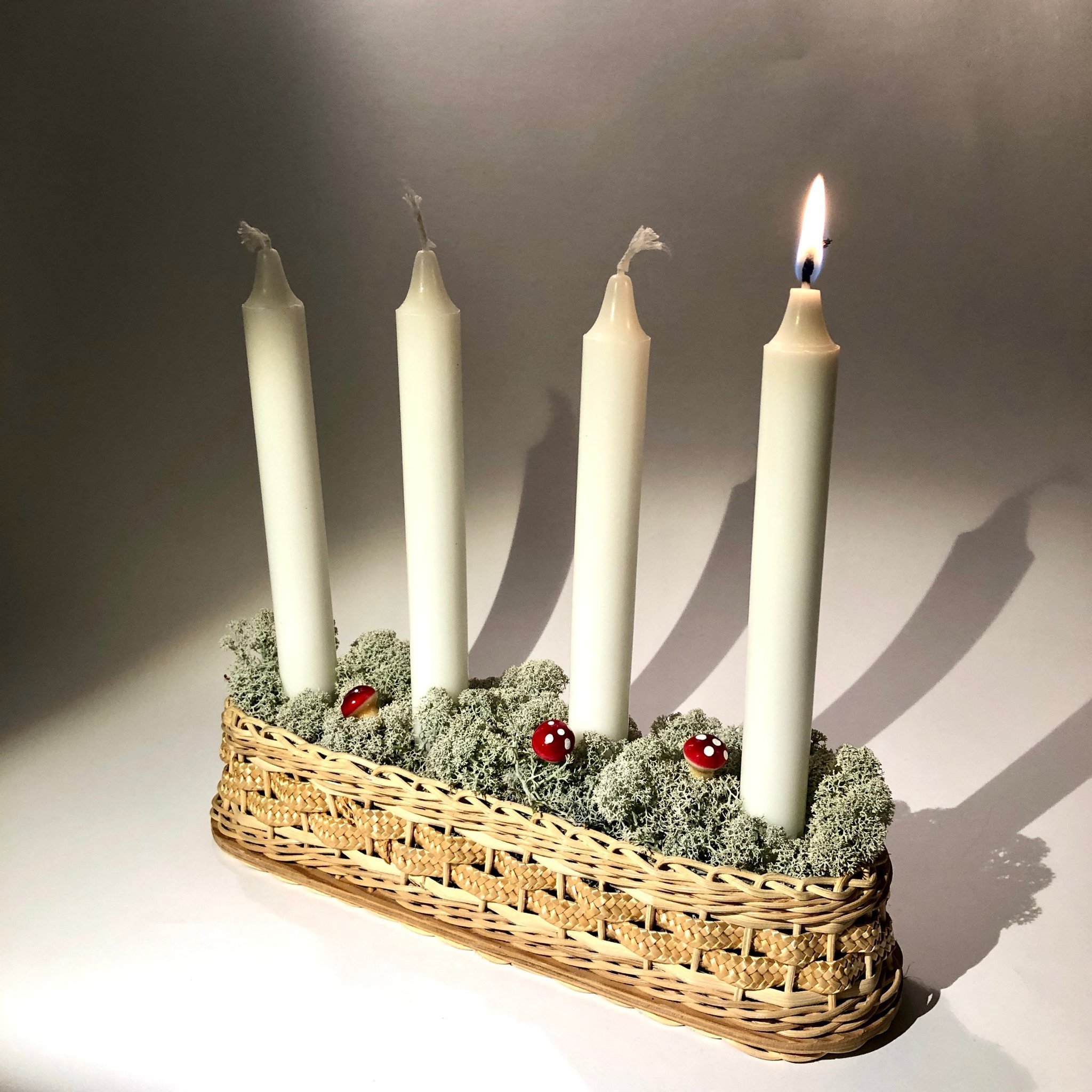 Retro Adventstake i trä, rotting och halm med m.. | Köp på Tradera ...