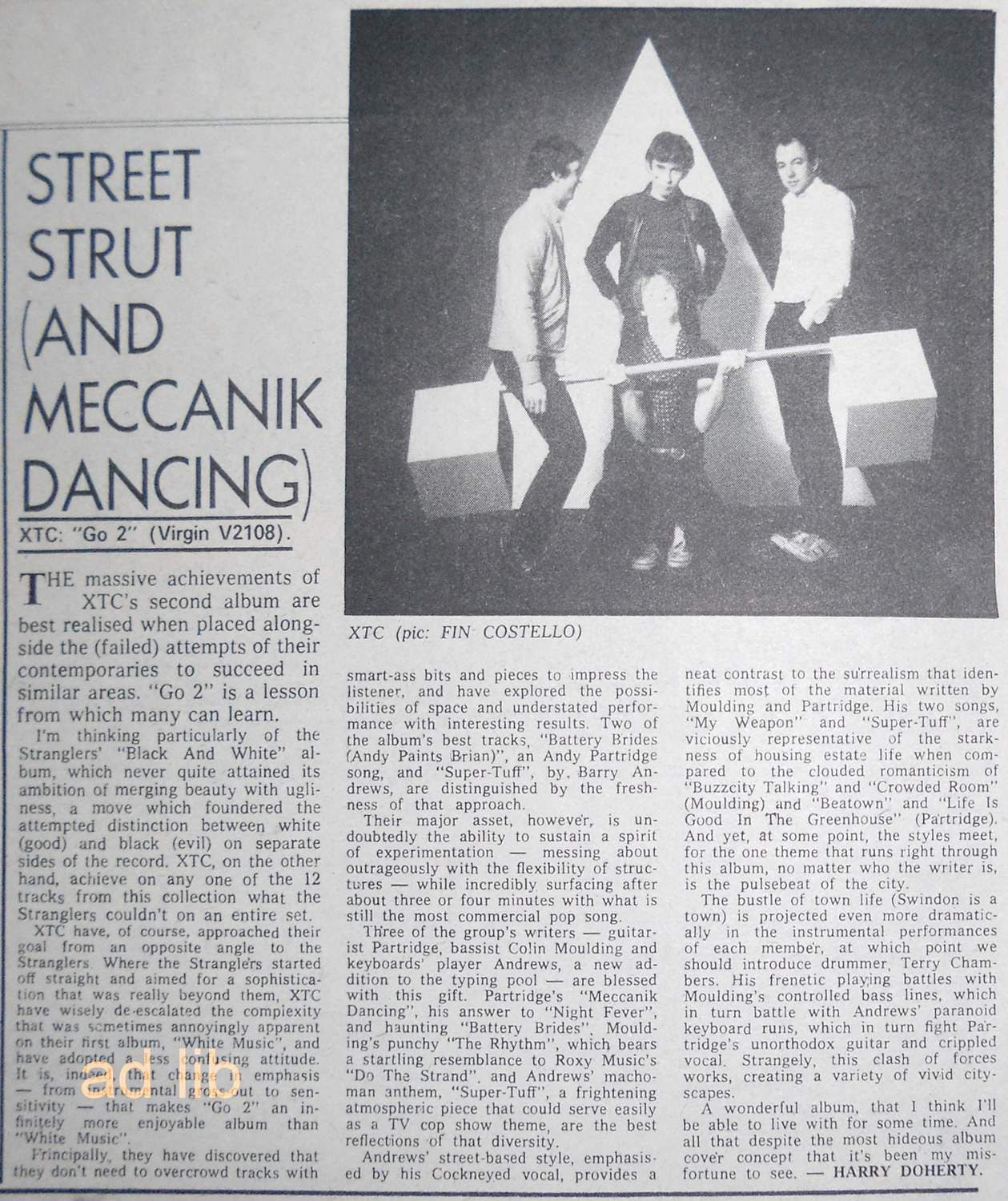 XTC - GO 2, ALBUM REVIEW, PRESSKLIPP 1978 | Köp på Tradera (505340148)