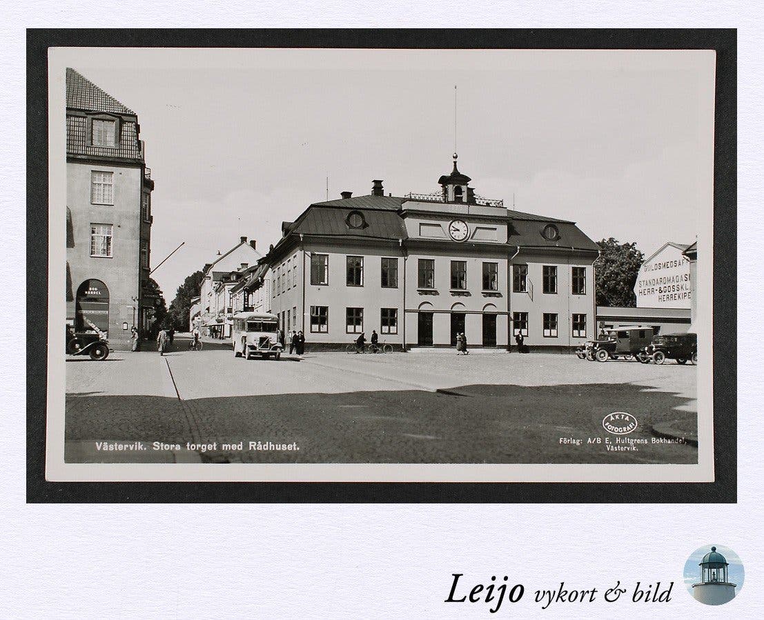 Västervik, Stora Torget med R.. | Köp från Leijo-vykort på Tradera ...