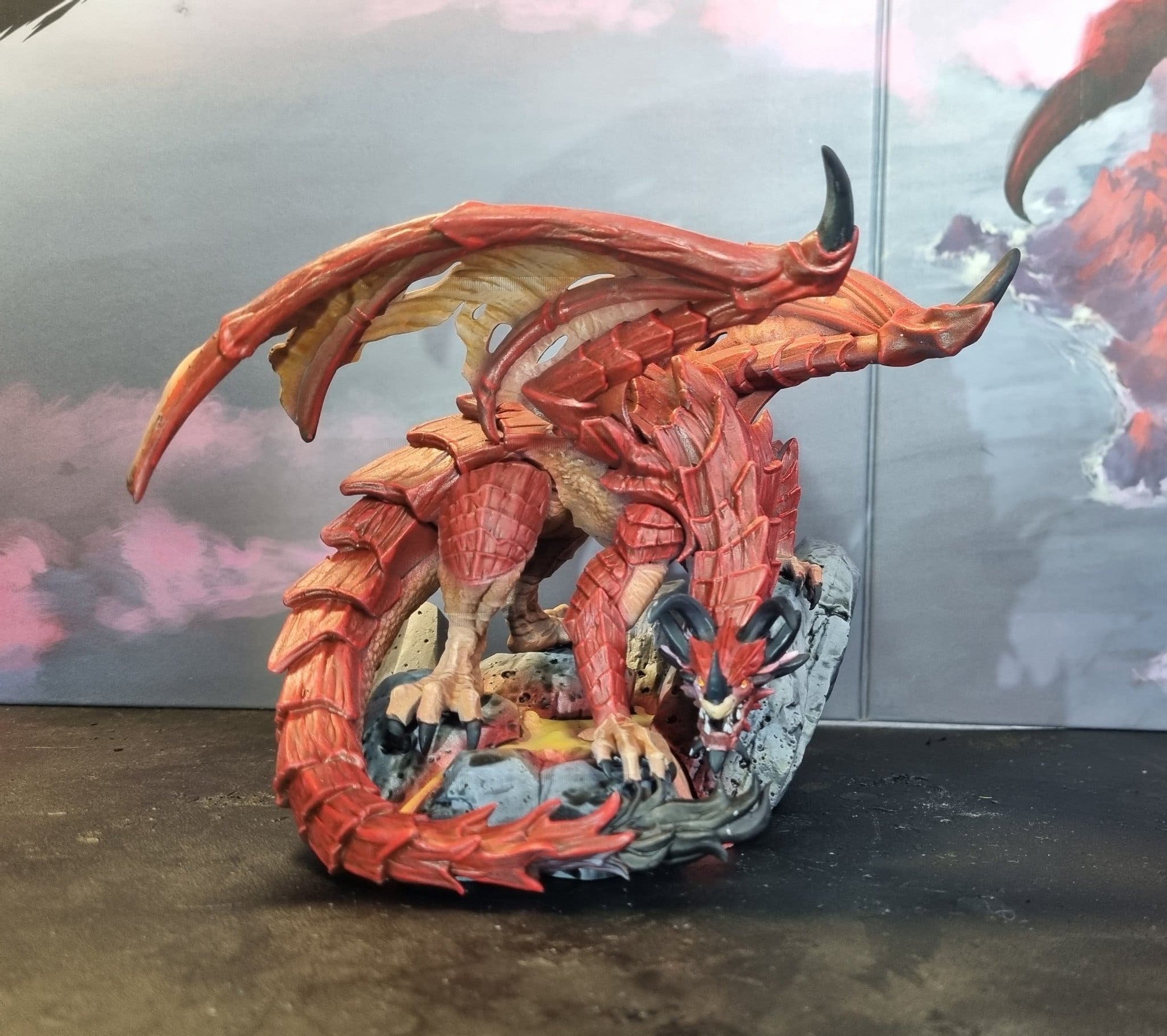 DnD monster, röd drake, red dragon, fire dragon | Köp på Tradera ...