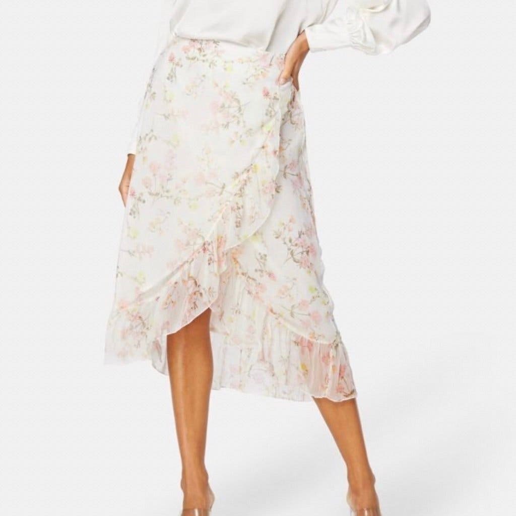 NY Off-white omlott midi kjol m. rosa/gult blom.. | Köp på Tradera ...