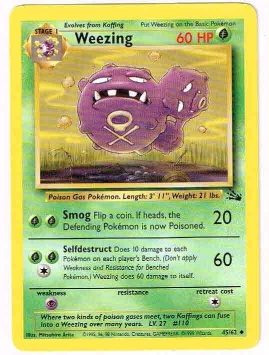 Pokemon Fossil Weezing 45-62. Rare | Köp på Tradera (706890127)