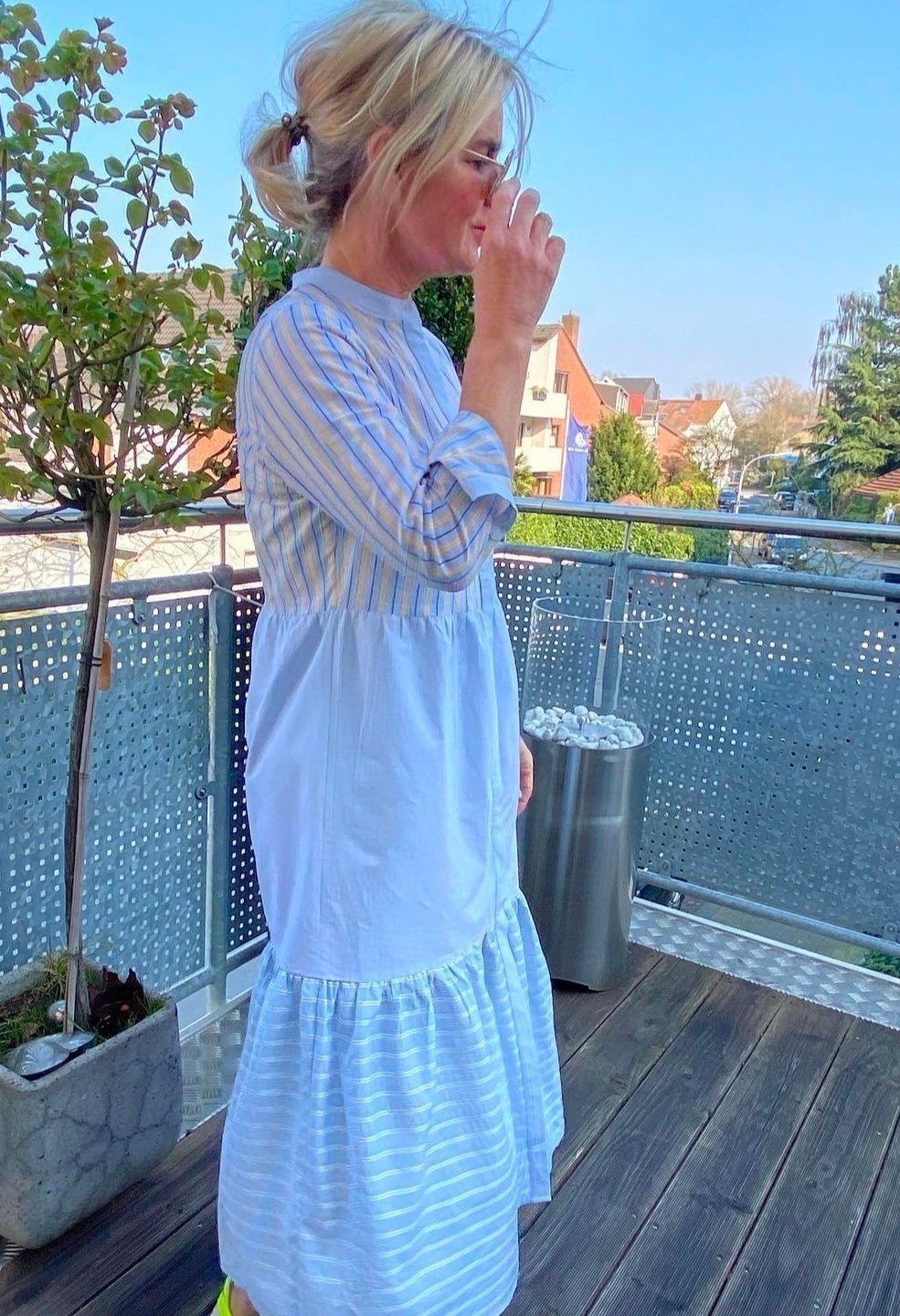 Coster Copenhagen blå/gula klänning, storlek 36 | Köp på Tradera ...