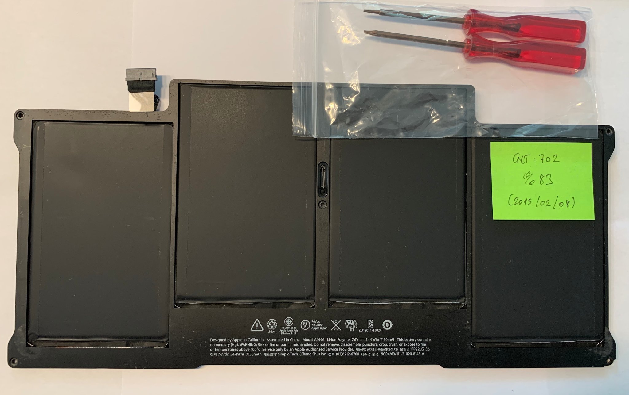 Original - A1496 Battery Batteri för MacBook Ai.. (407712417) ᐈ Köp på ...