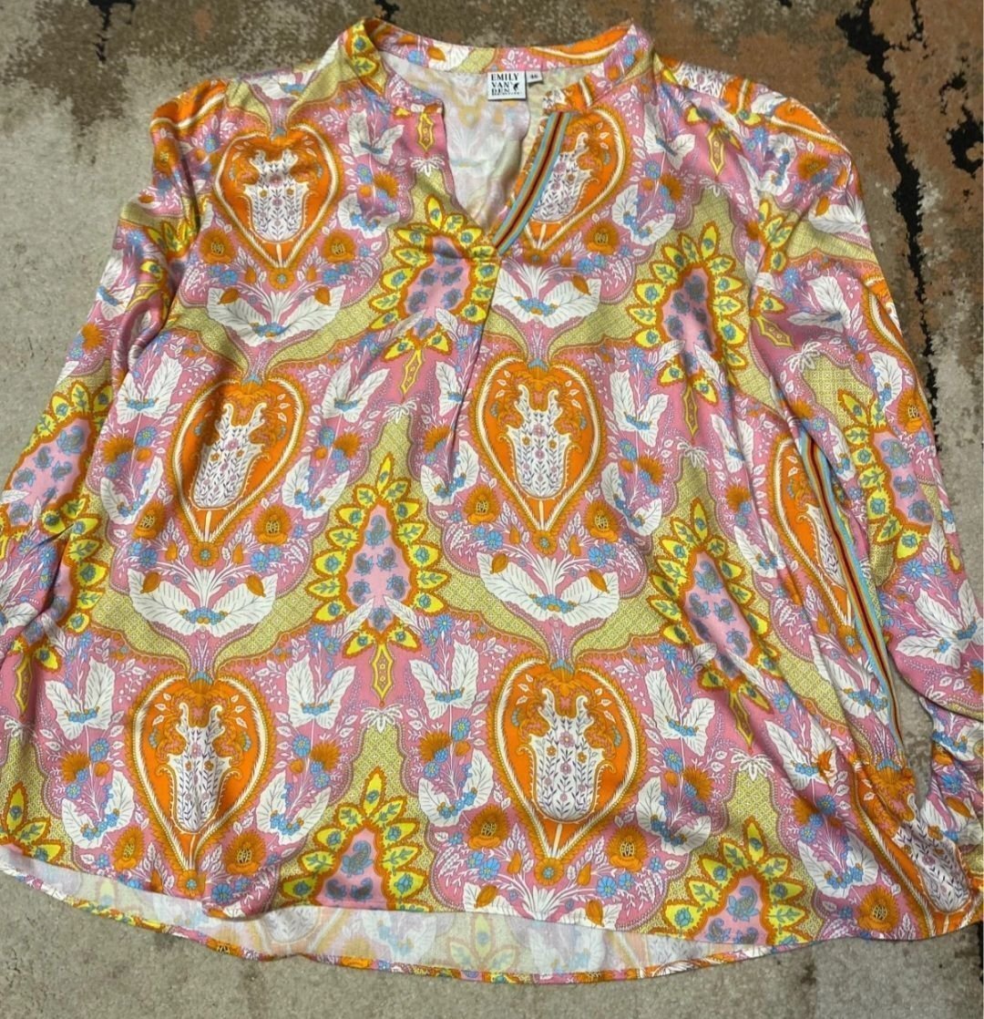 Emily Van den Bergh 70-tal flerfärgade blus, st.. | Köp på Tradera ...