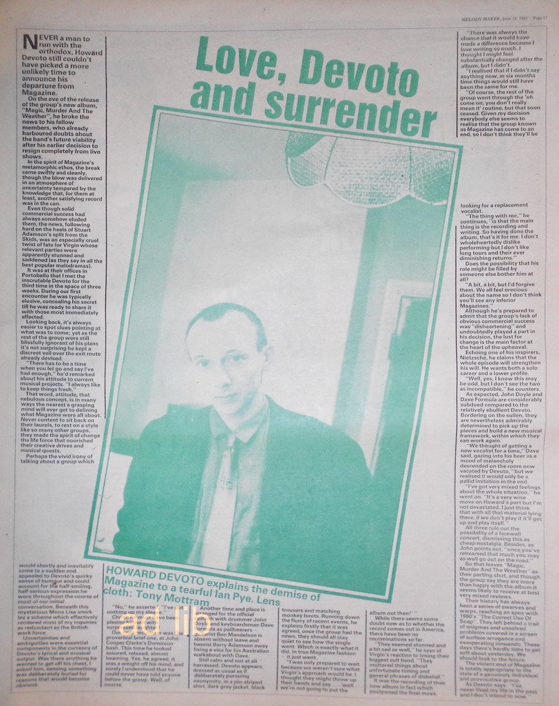 HOWARD DEVOTO - LOVE, DEVOTO AND SURRENDER, ST.. | Köp på Tradera ...