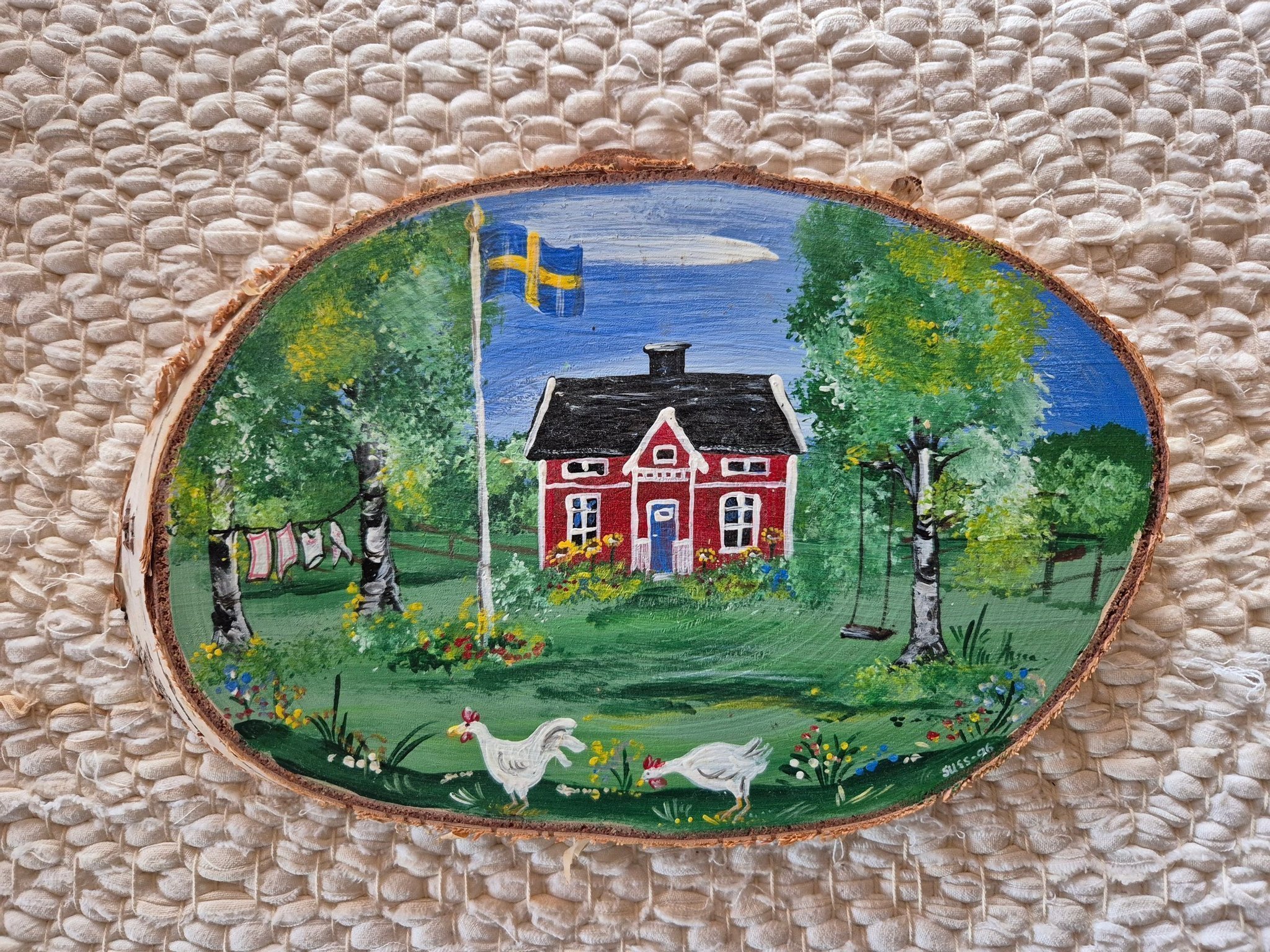 Se produkter som liknar 1st Målning på trä Stuga Höno.. på Tradera ...