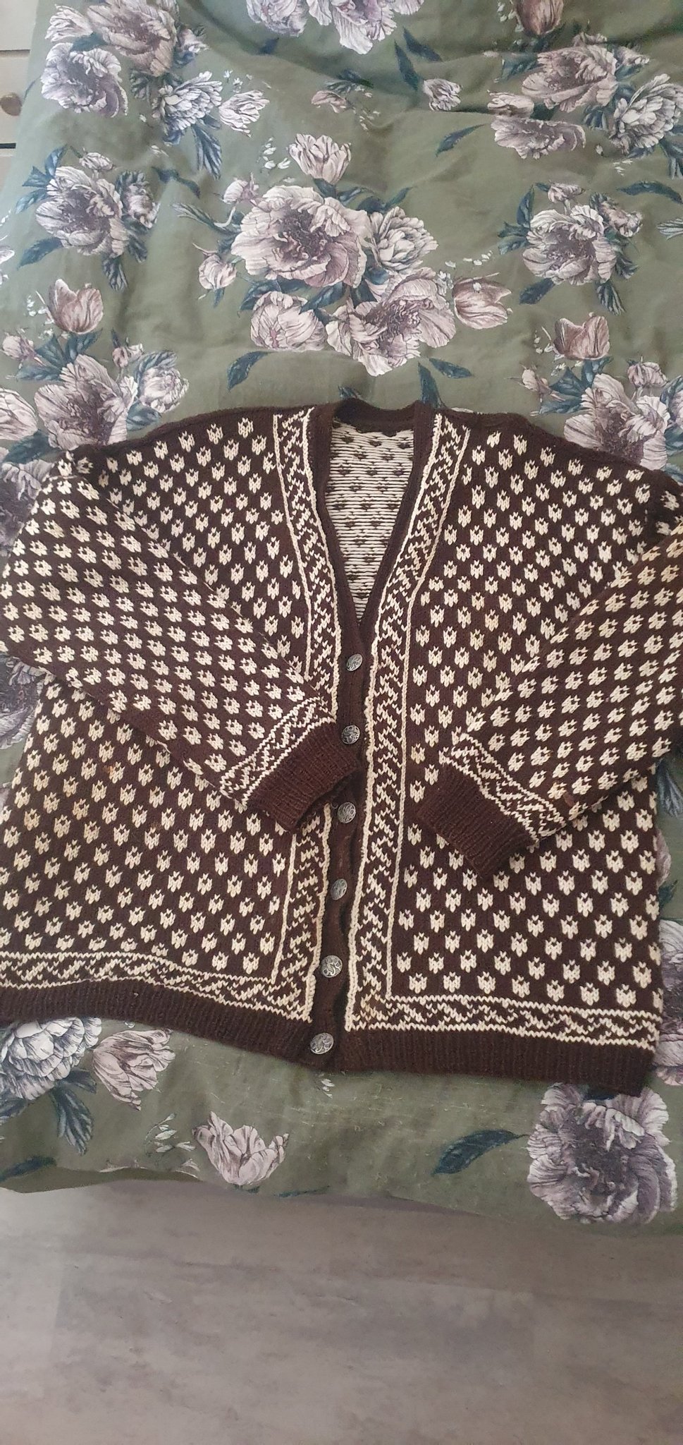 Lusekofta 50tal, handstickad, mönstrad, ull, st.. | Köp på Tradera ...