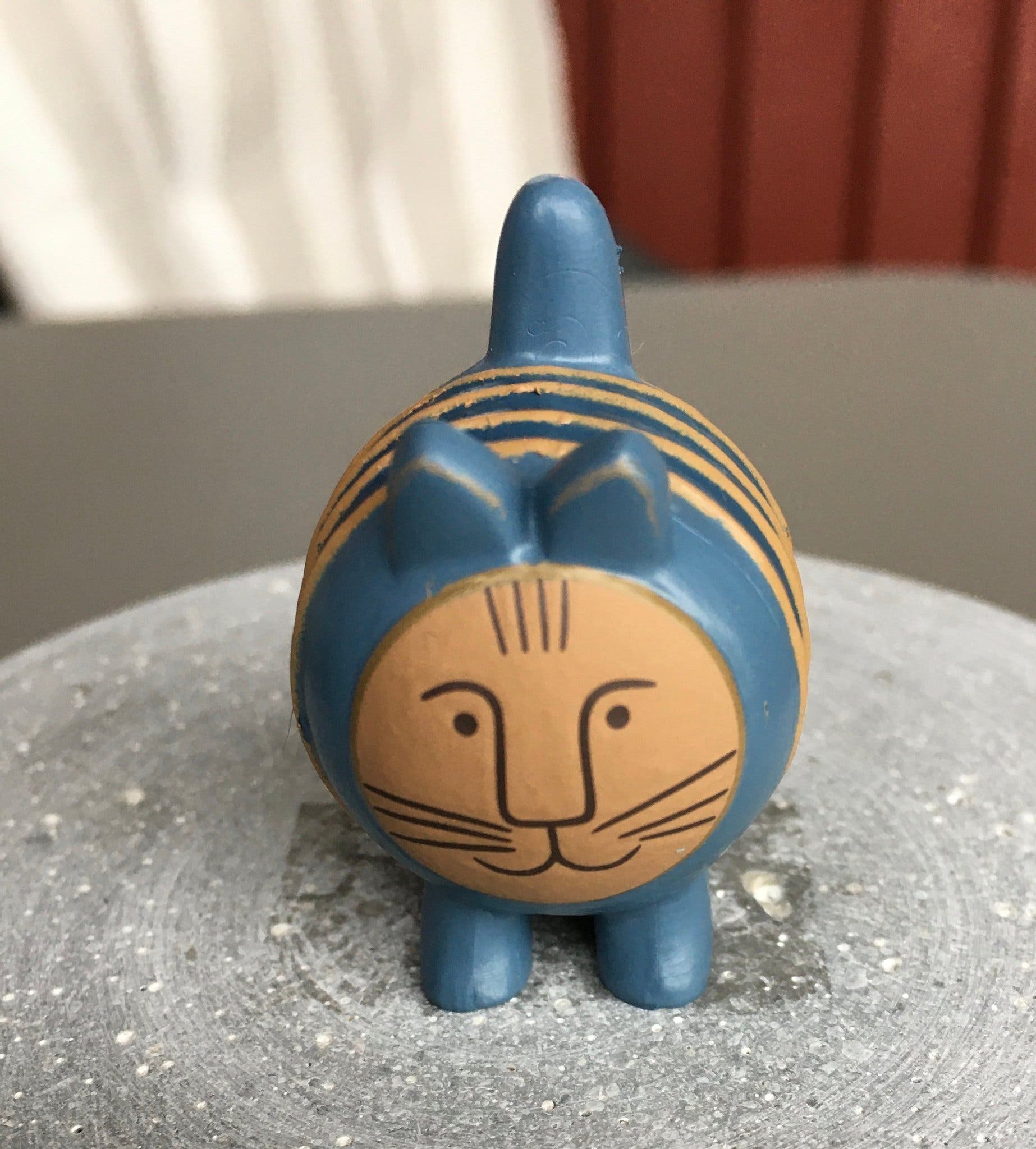 Lisa Larson miniatyr museum katt blå tillverkad.. | Köp på Tradera ...