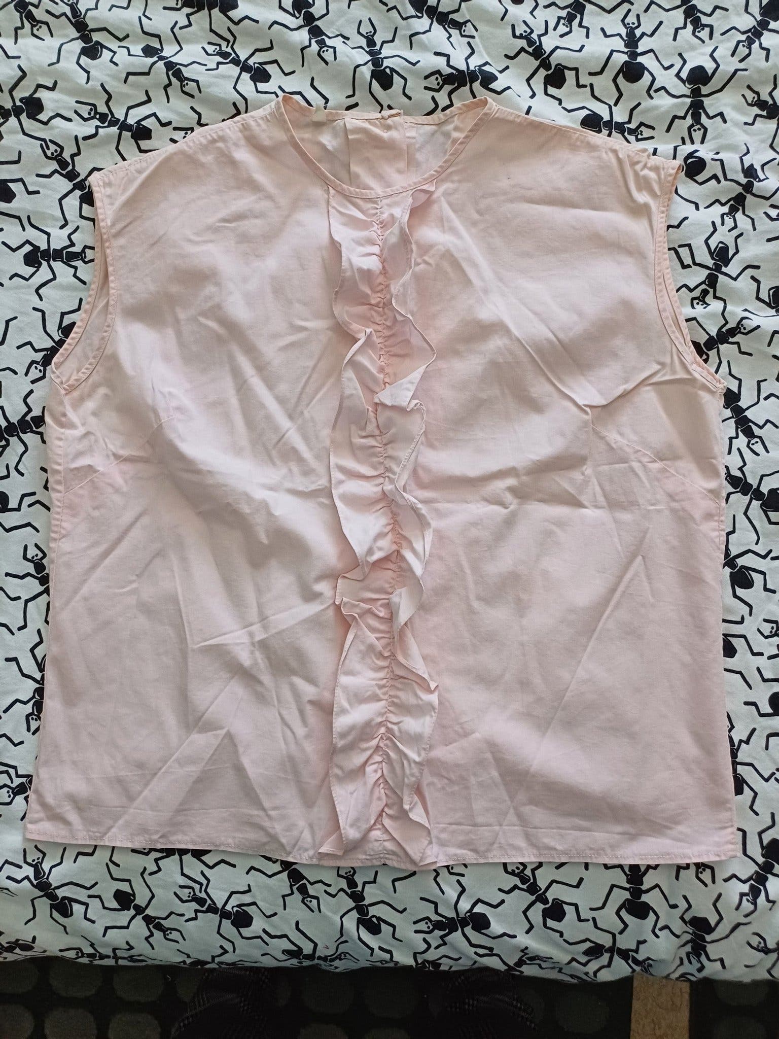 Retro. Skär blus. 1960-tal. Strl S/M. Tunn bomu.. | Köp på Tradera ...