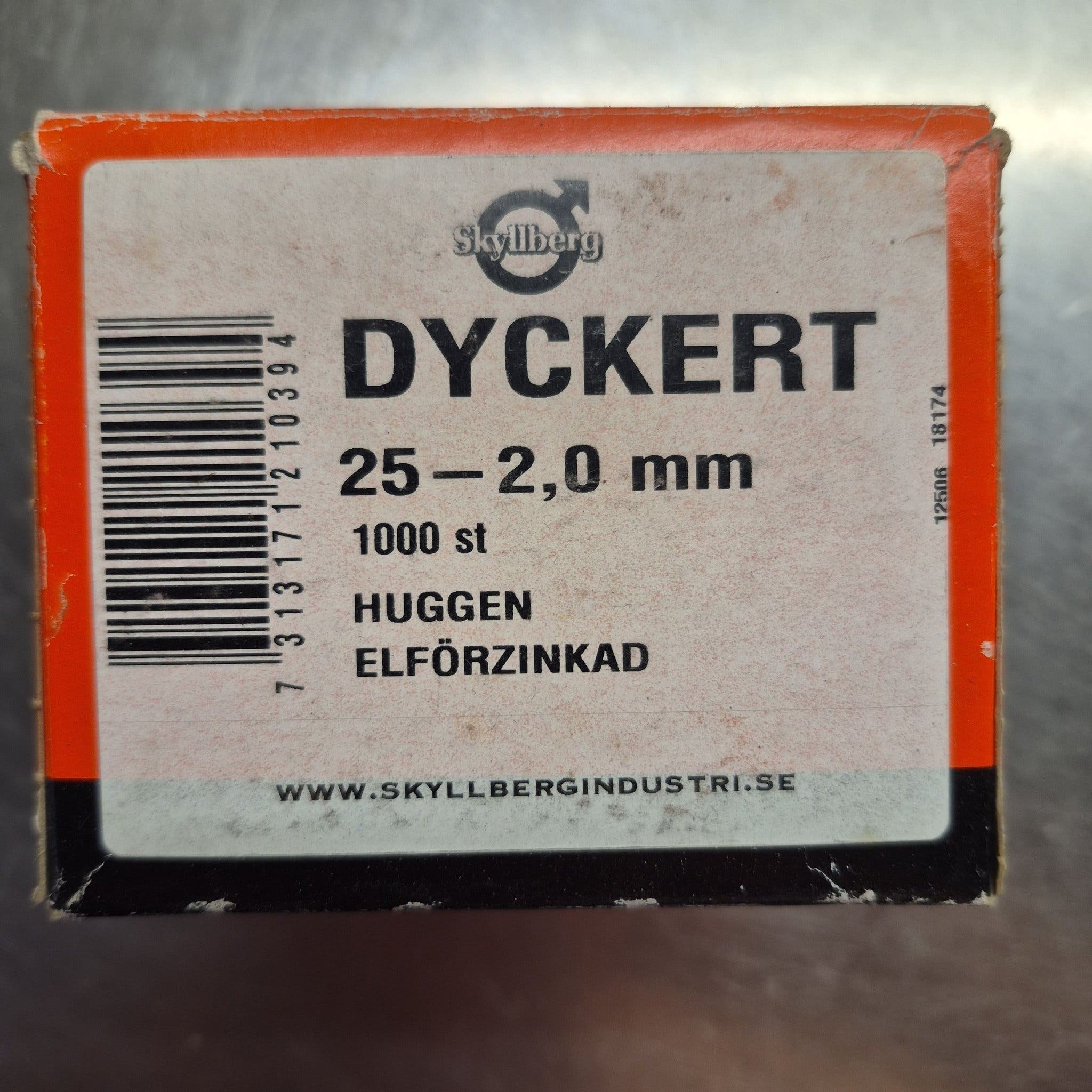 Spik/Dyckert 25-2,0 mm. 1000 St | Köp på Tradera (698760628)