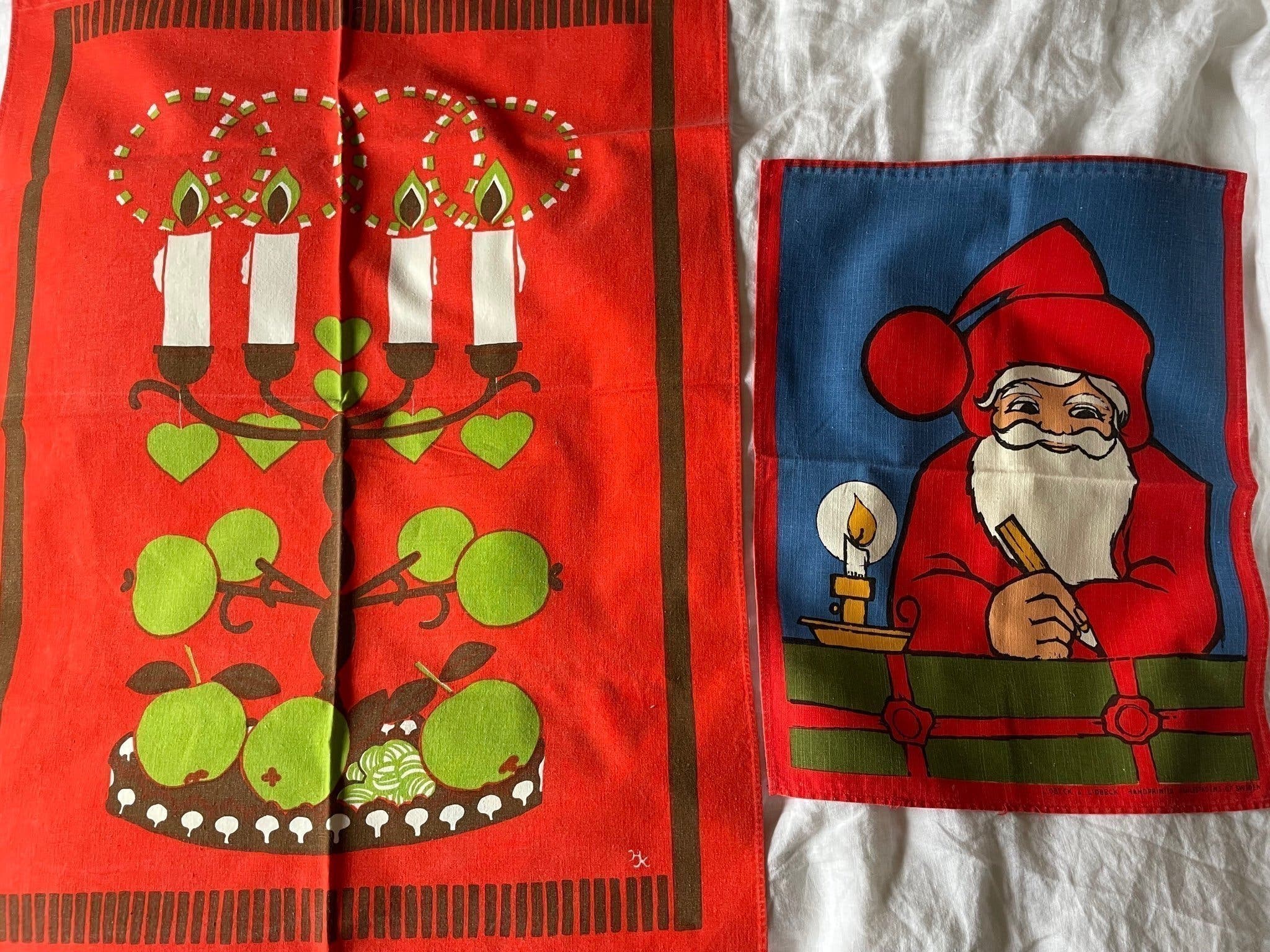 Vintage Textil sign. tryck jul väggbonad Tomte .. | Köp på Tradera ...