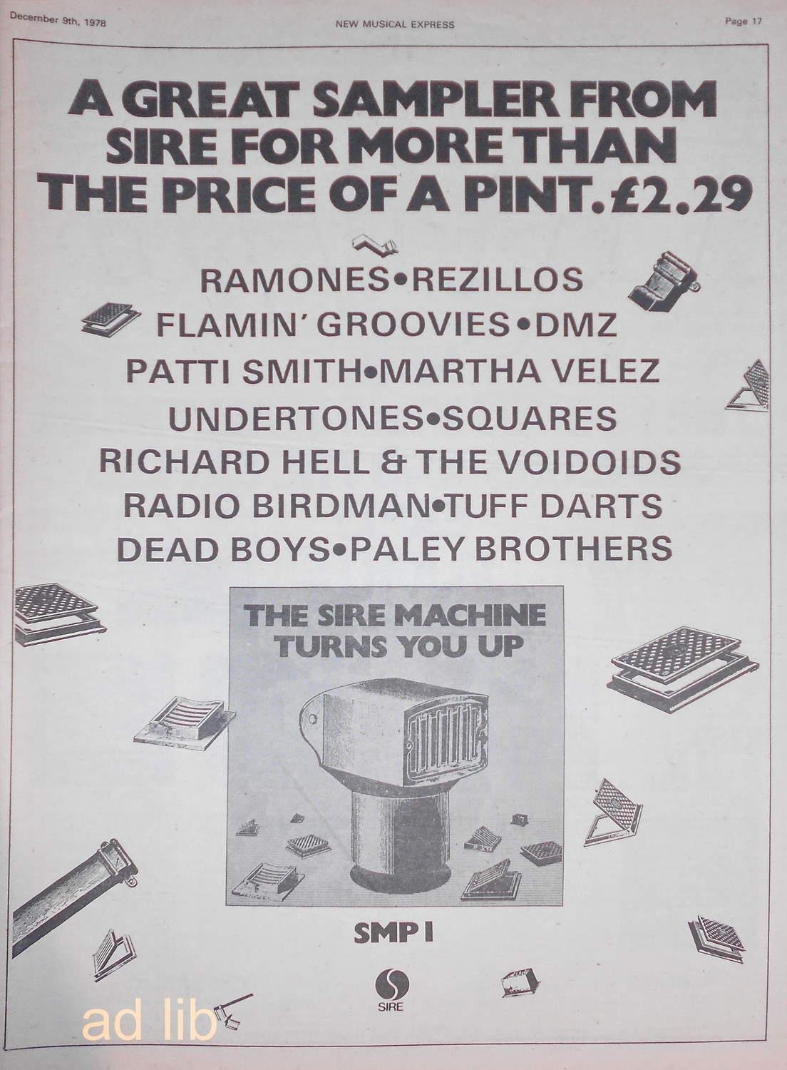 THE SIRE MACHINE - RAMONES, FLAMIN' GROOVIES, P.. | Köp på Tradera ...