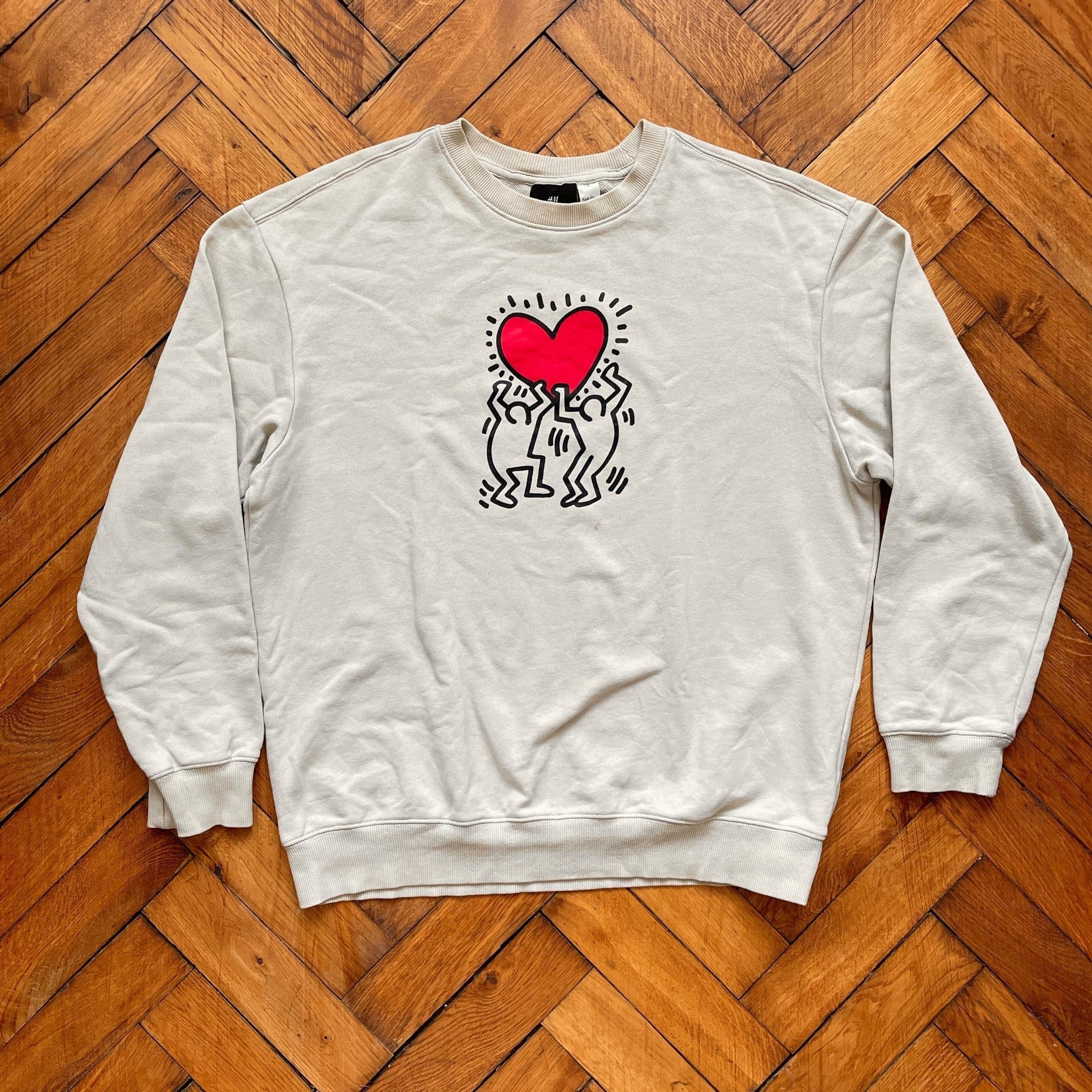 Keith Haring H&M Sweatshirt Heart Graphic Pullo.. | Köp på Tradera ...