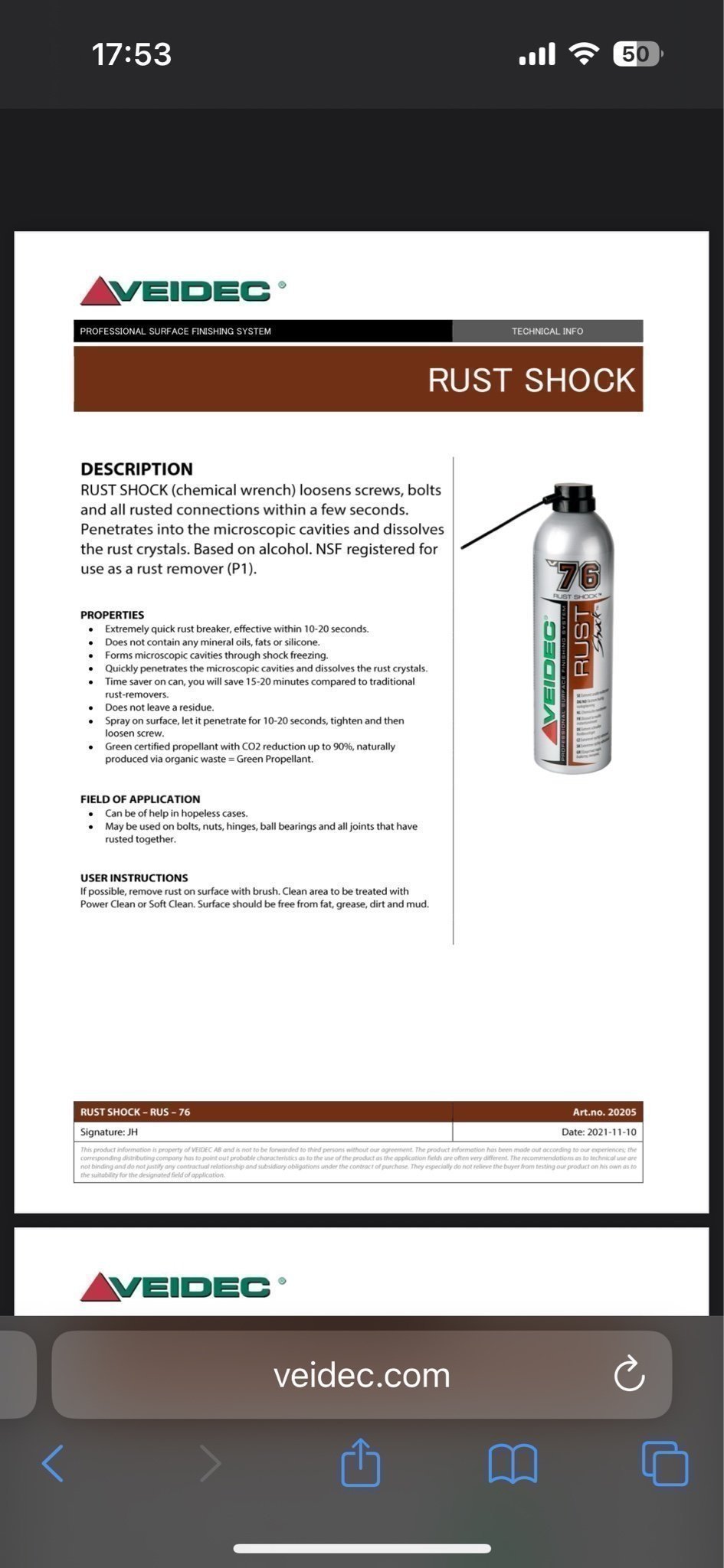 Se produkter som liknar Rostlösare Veidec Rust Shock .. på Tradera ...