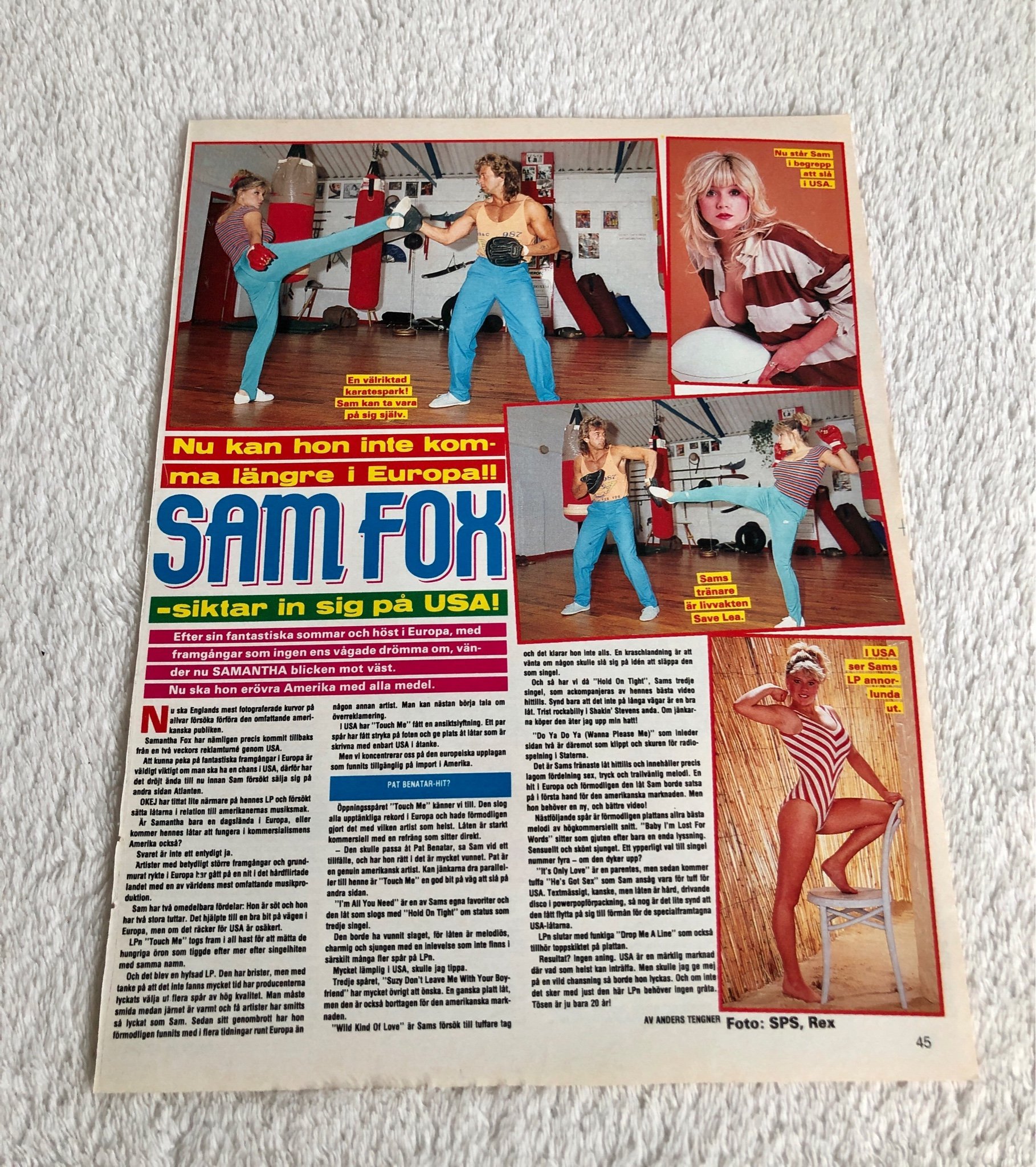 SAMANTHA SAM FOX affisch urklipp poster tidning.. | Köp på Tradera ...