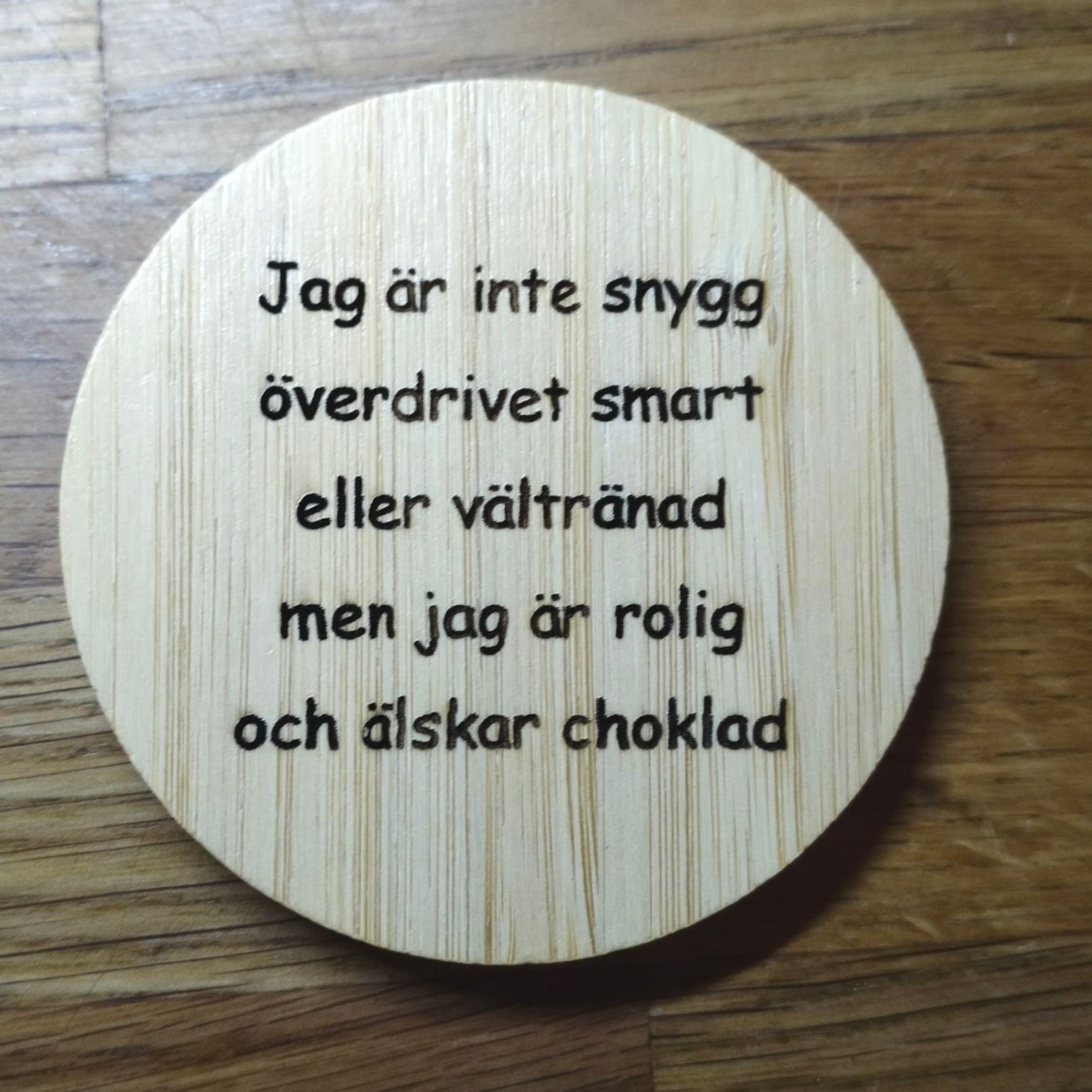 Söt liten spegel med rolig text | Köp på Tradera (710964429)
