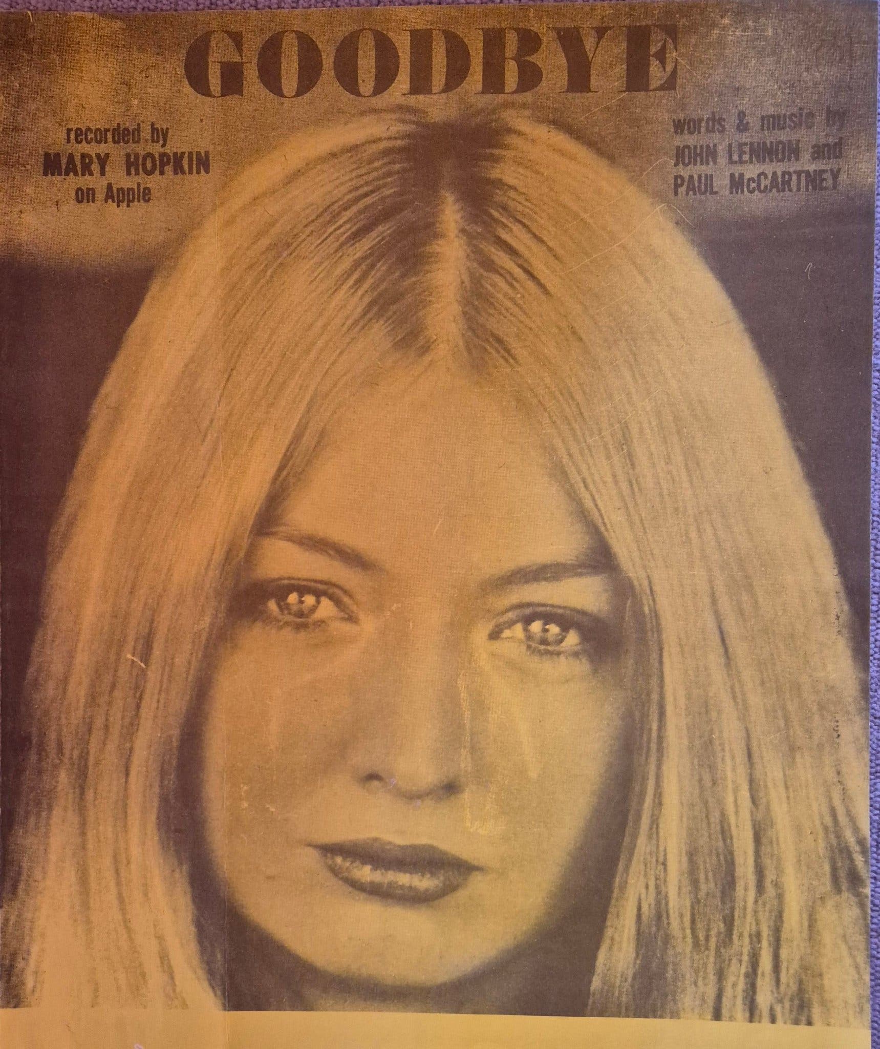 Mary Hopkins 4 sidigt Notblad med Beatles låten.. | Köp på Tradera ...