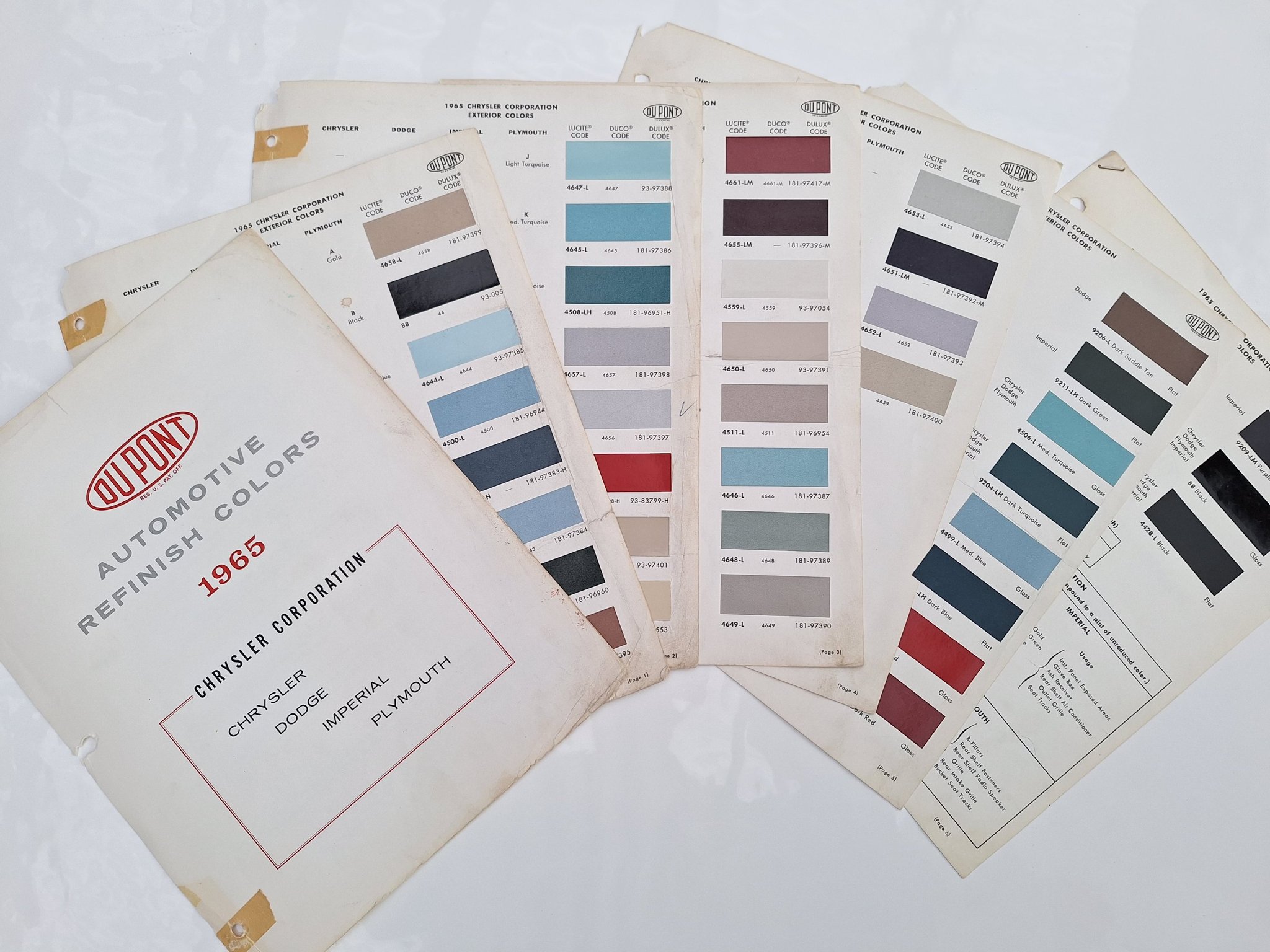 DuPont Färgkarta 1965 Chrysler Mopar Coronet Cu.. | Köp på Tradera ...