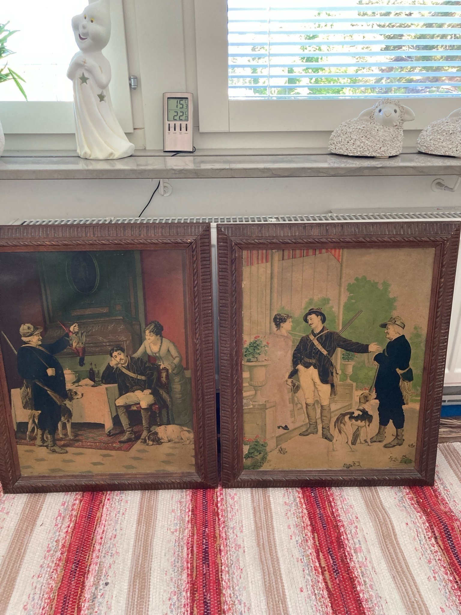 Tavlor jakt stuga fr 1910 talet ca med fina ram.. | Köp på Tradera ...