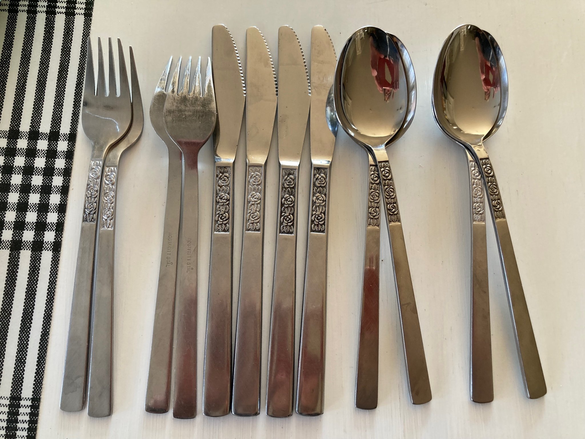 12 bestick ROSEN Retro 60-70:tal i bra skick | Köp på Tradera (592497945)